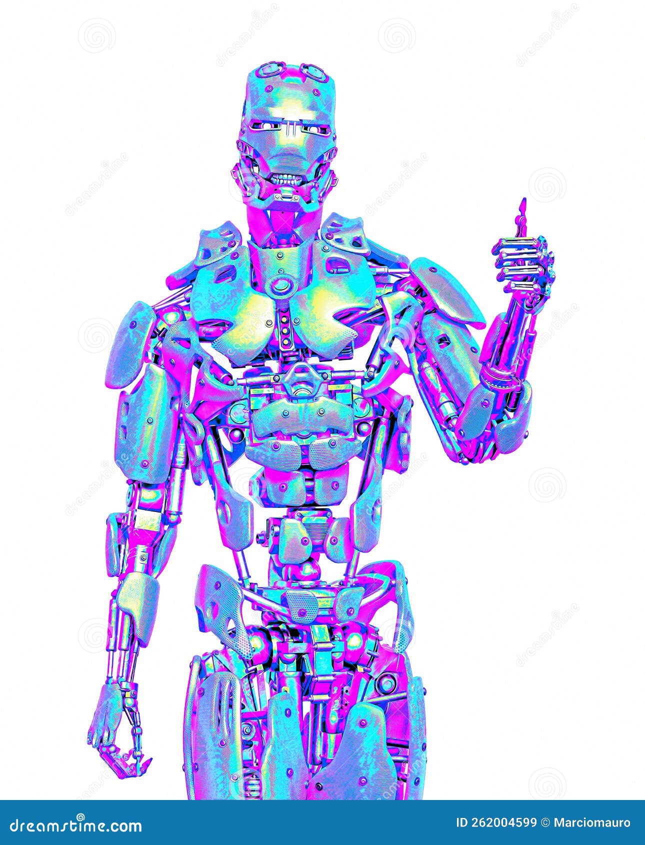 Cyborg is Positive with the Thumbs Up Stock Illustration - Illustration ...