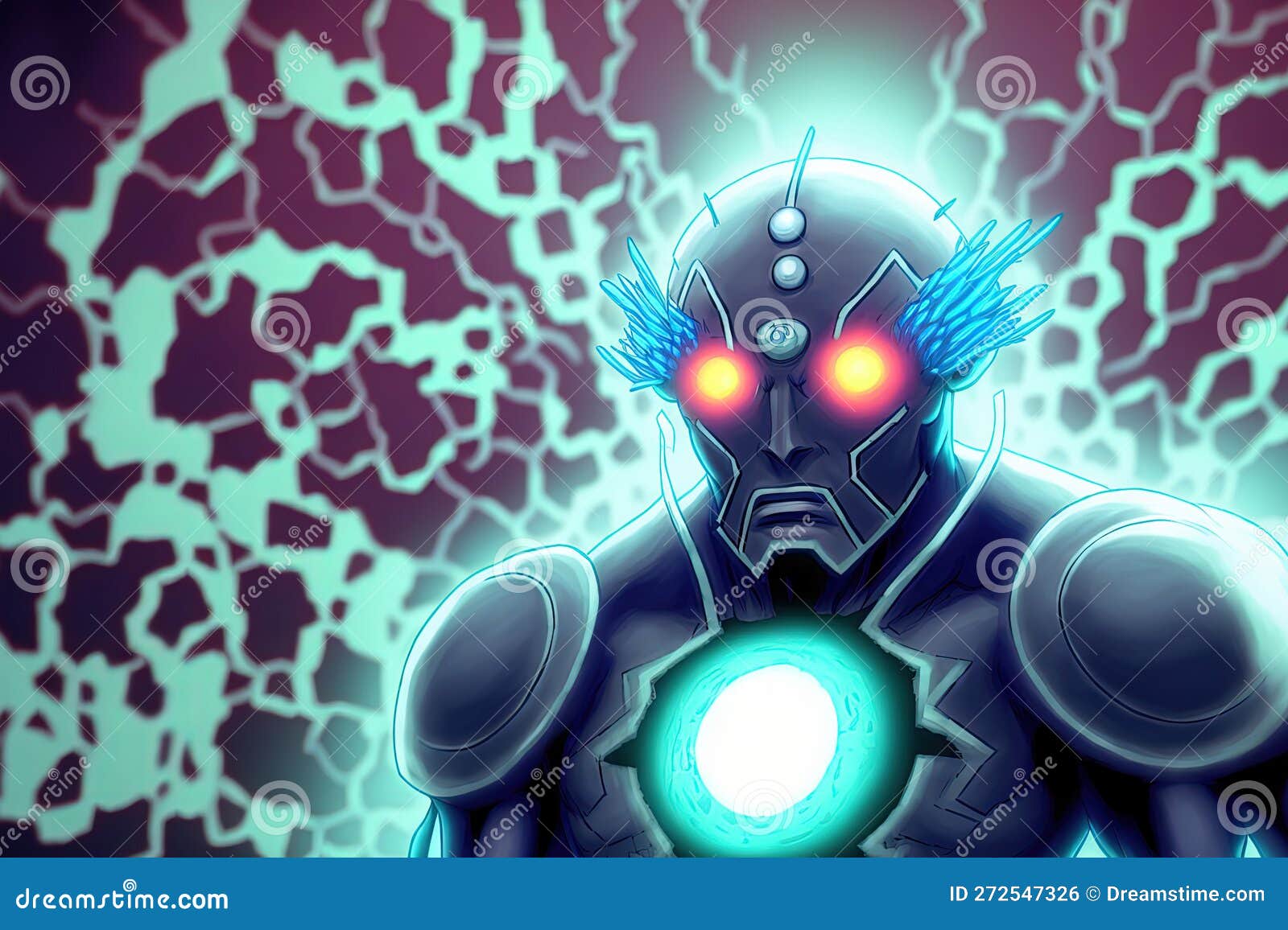 Cyborg Producing and Analyzing Nanovirus Stock Illustration ...