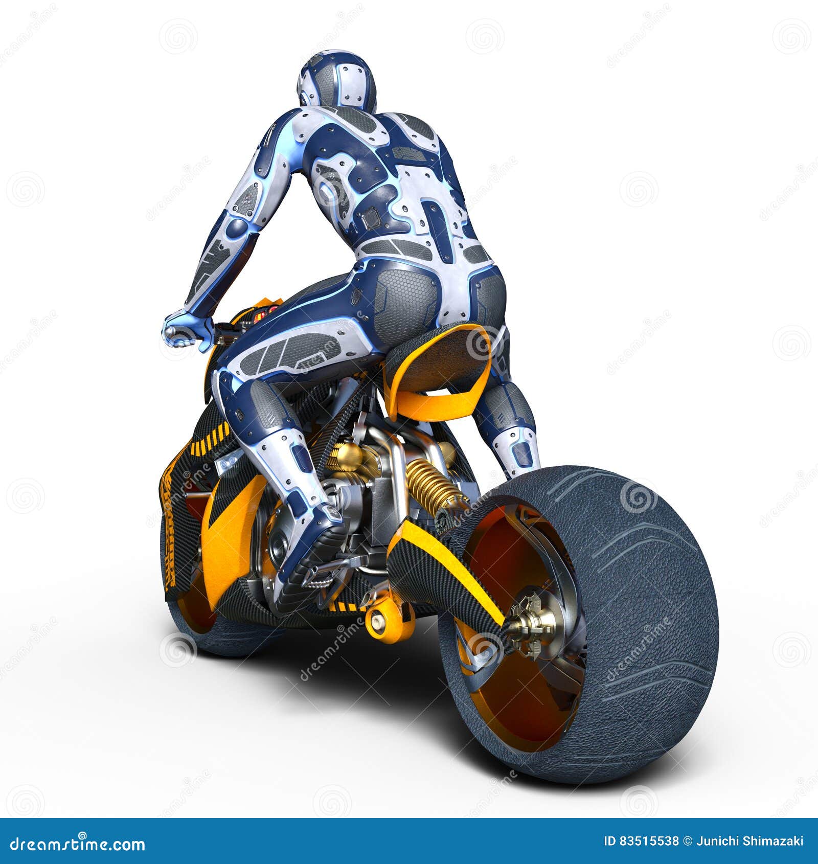 Cyborg rider stock illustration. Illustration of motorcycle - 83515538