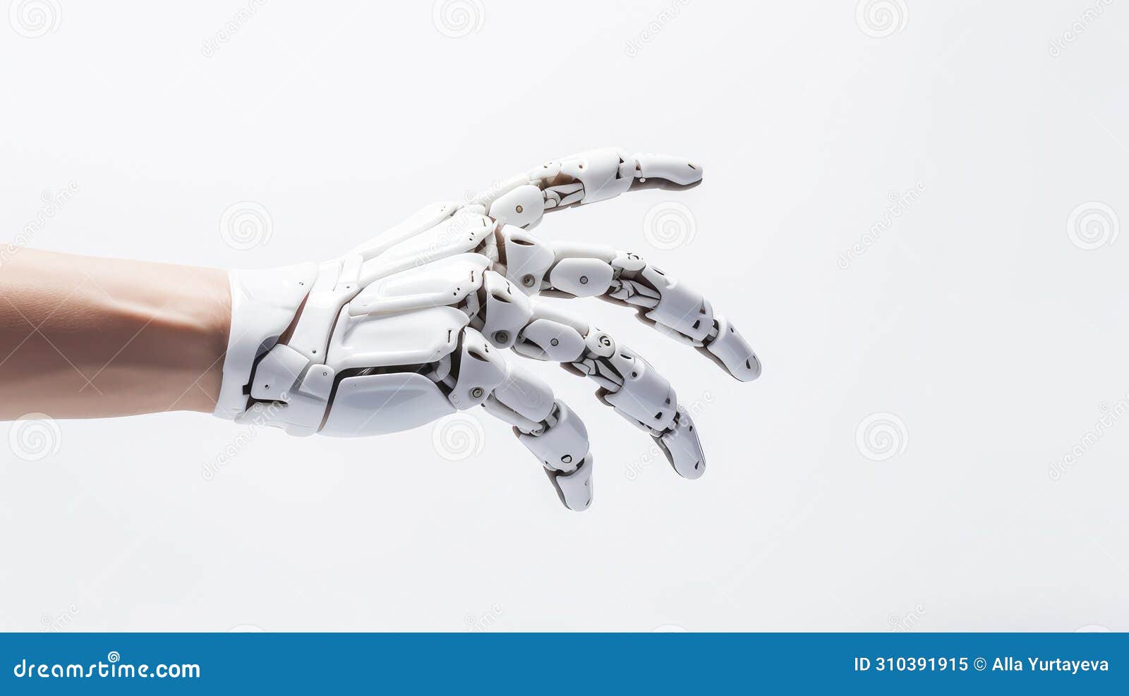 Cyborg Robot Arm on White Background Stock Illustration - Illustration ...