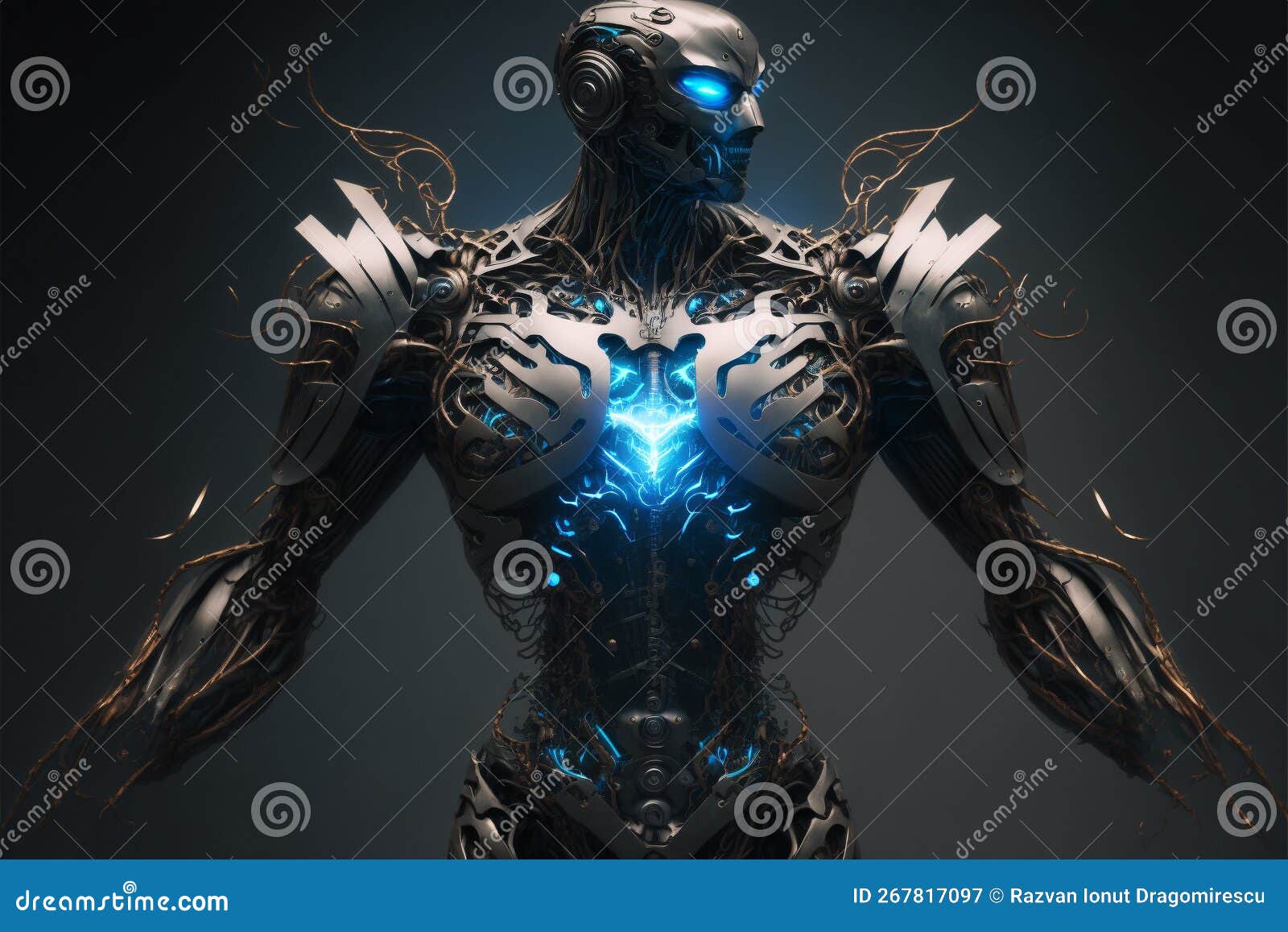 A Cyborg Robot, Blending Human and Machine Elements.Ai Generated Stock ...