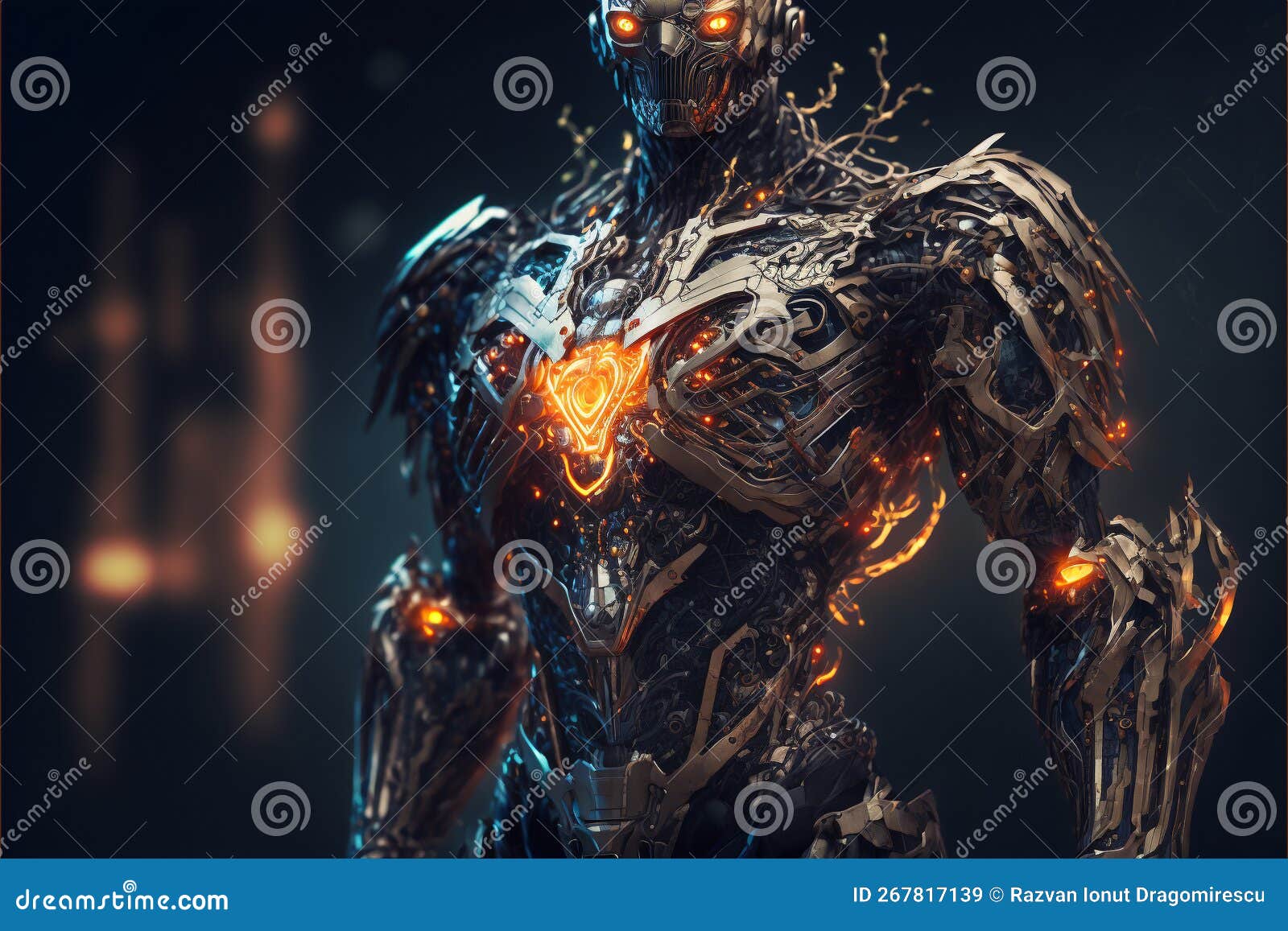 A Cyborg Robot, Blending Human and Machine Elements.Ai Generated Stock ...
