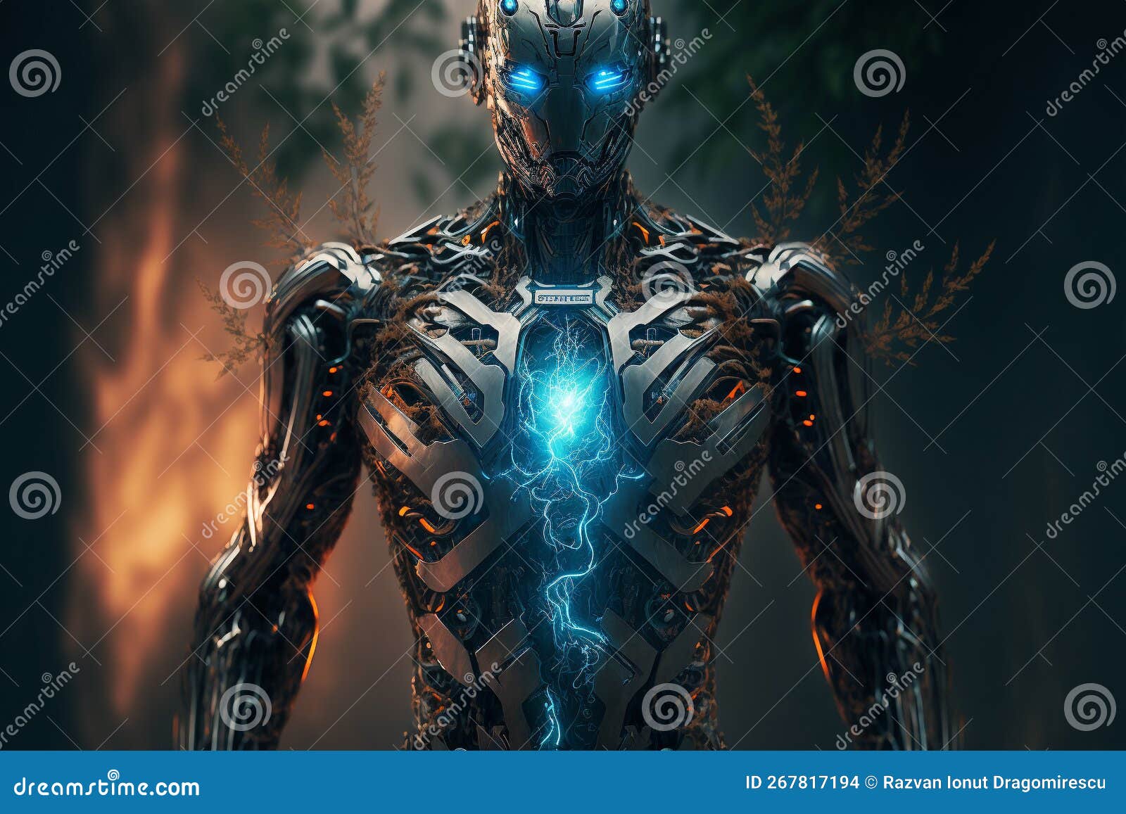 A Cyborg Robot, Blending Human and Machine Elements.Ai Generated Stock ...