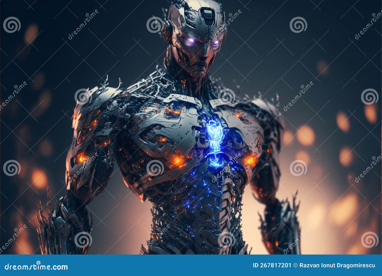 A Cyborg Robot, Blending Human and Machine Elements.Ai Generated Stock ...