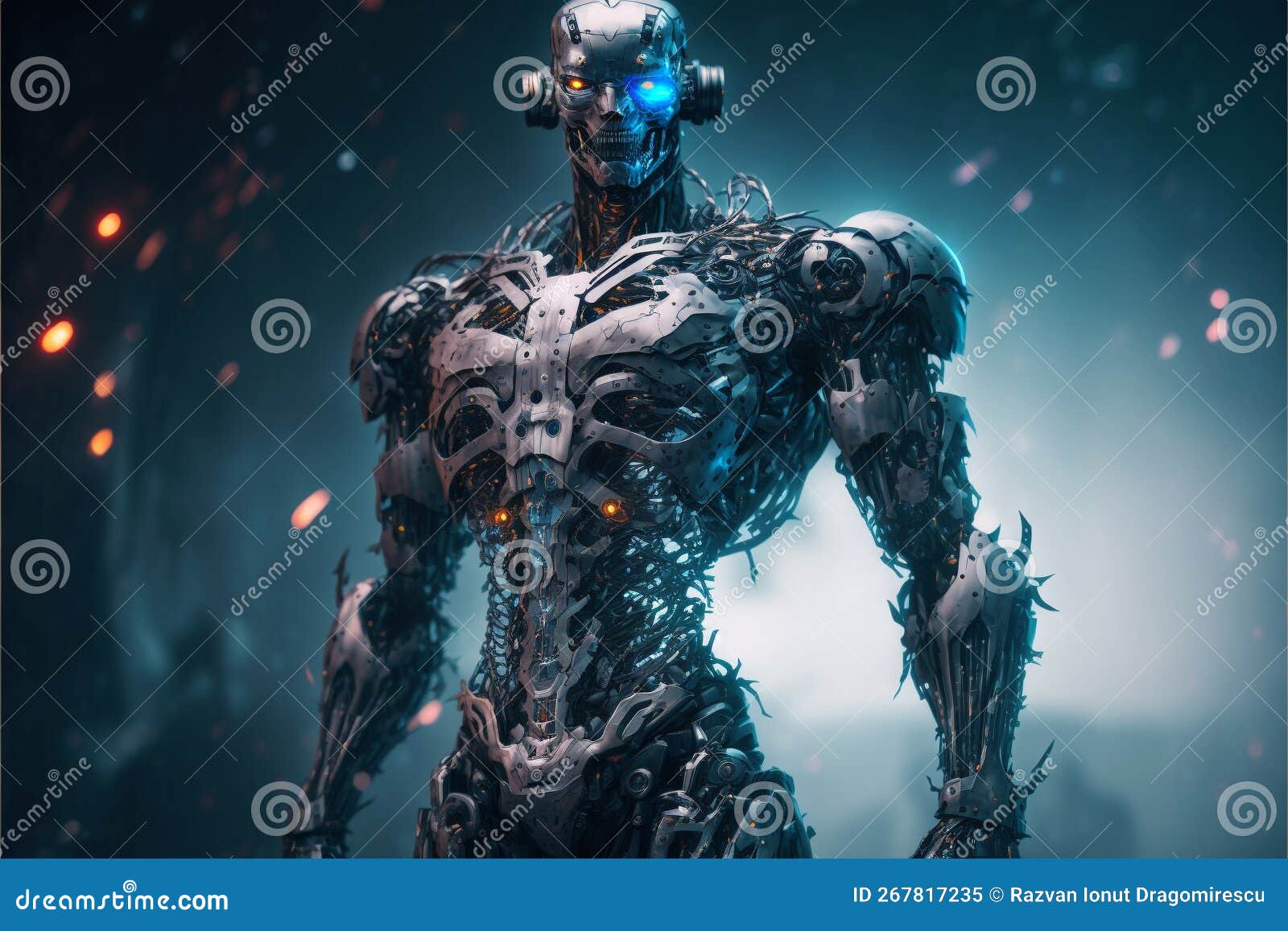A Cyborg Robot, Blending Human and Machine Elements.Ai Generated Stock ...