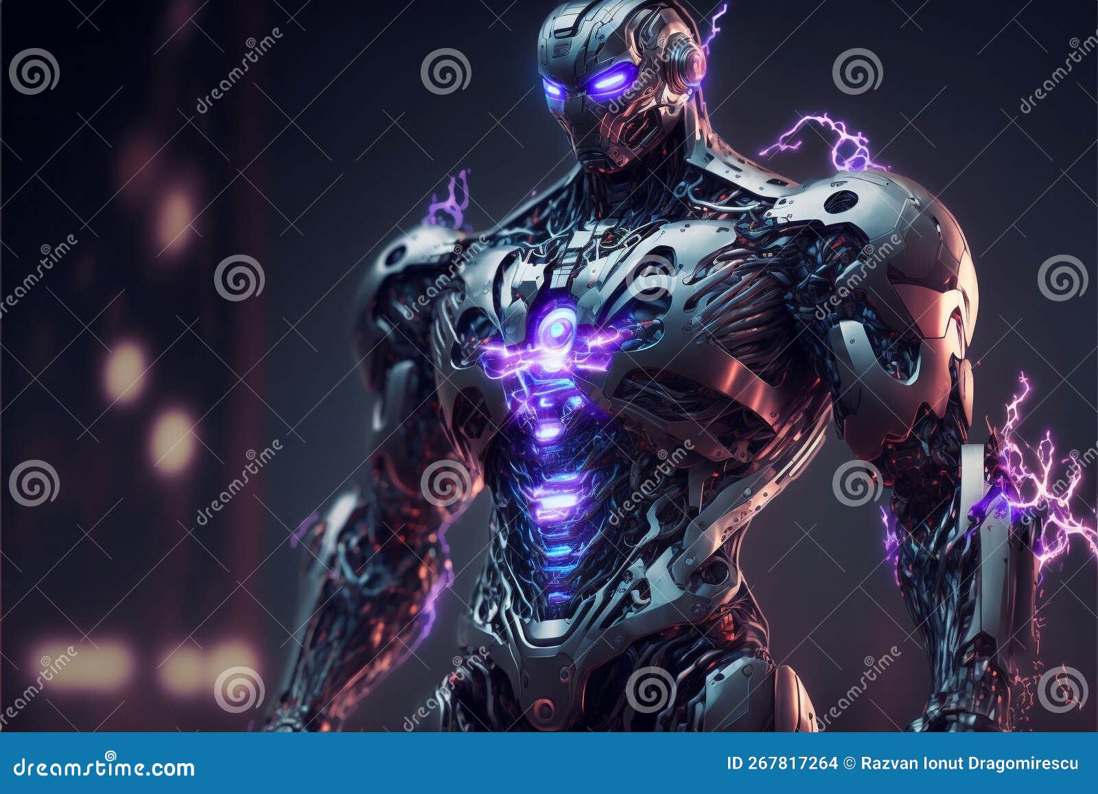 A Cyborg Robot, Blending Human and Machine Elements.Ai Generated Stock ...