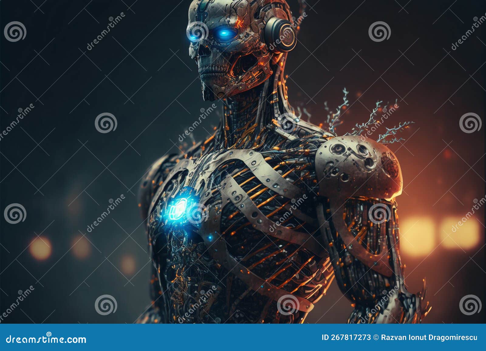 A Cyborg Robot, Blending Human and Machine Elements.Ai Generated Stock ...