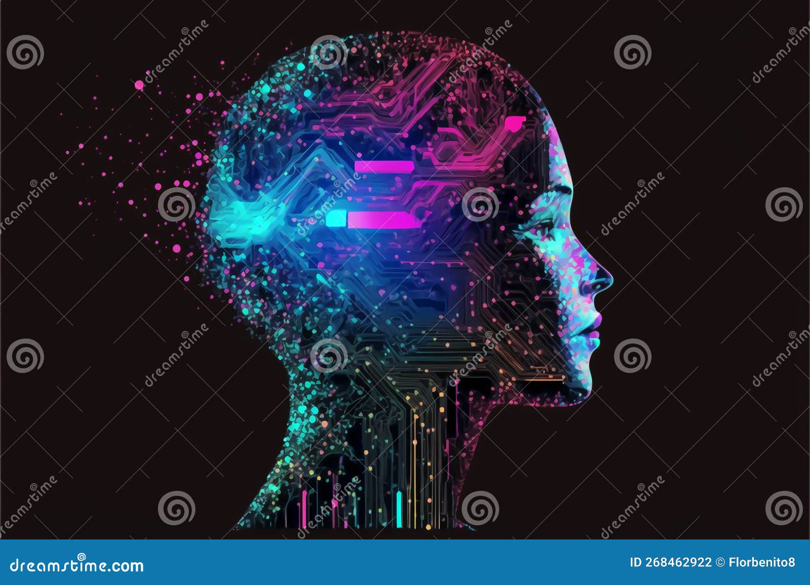 A Cyborg Robot, Blending Human and Machine Elements, Showcasing the ...