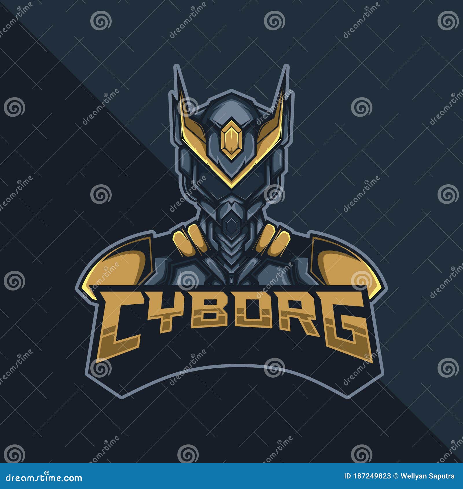 Cyborg Robot E-Sports Mascot Logo. Vector Illustration Stock Vector ...