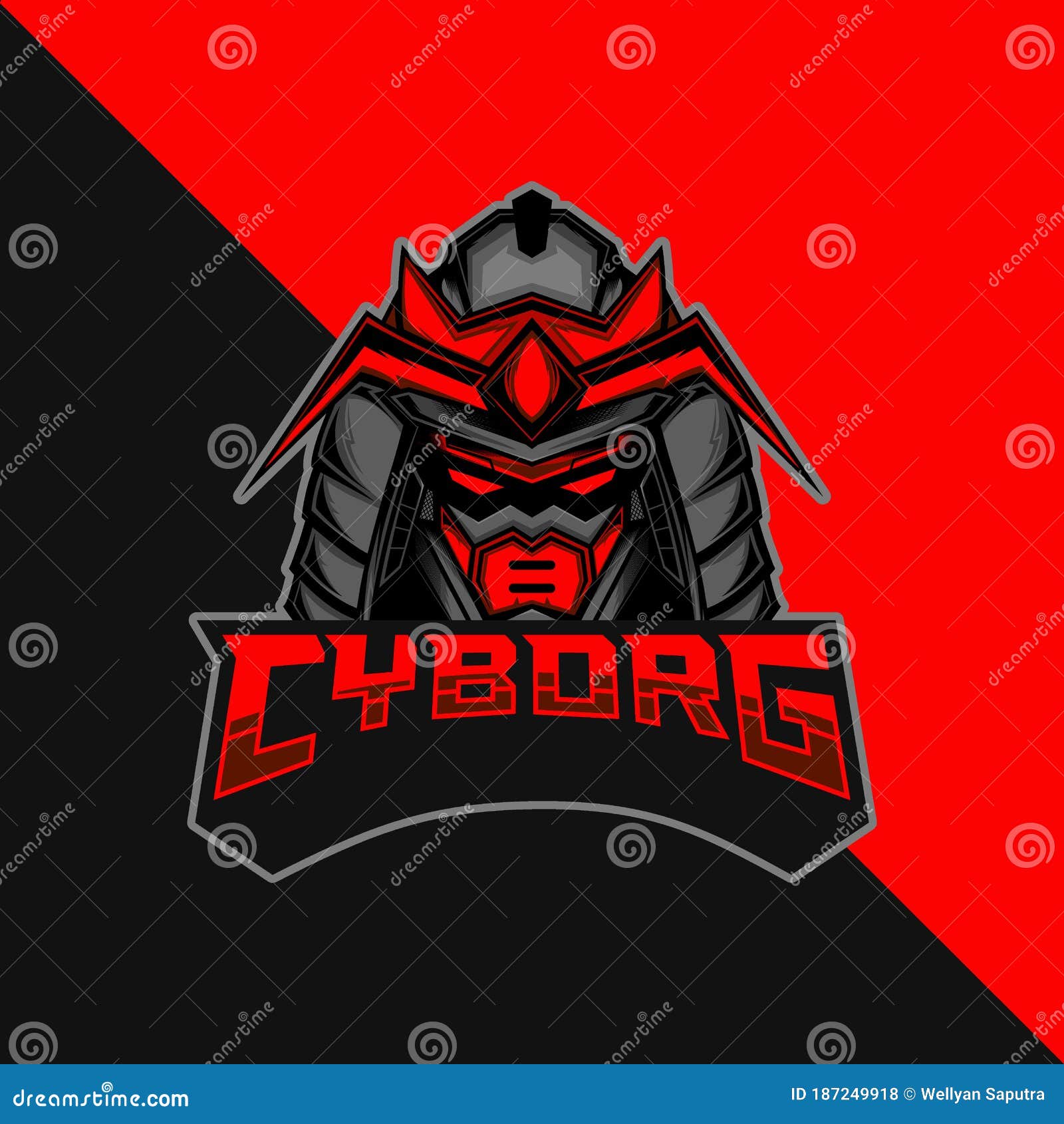 Cyborg Robot E-Sports Mascot Logo. Vector Illustration Stock Vector ...