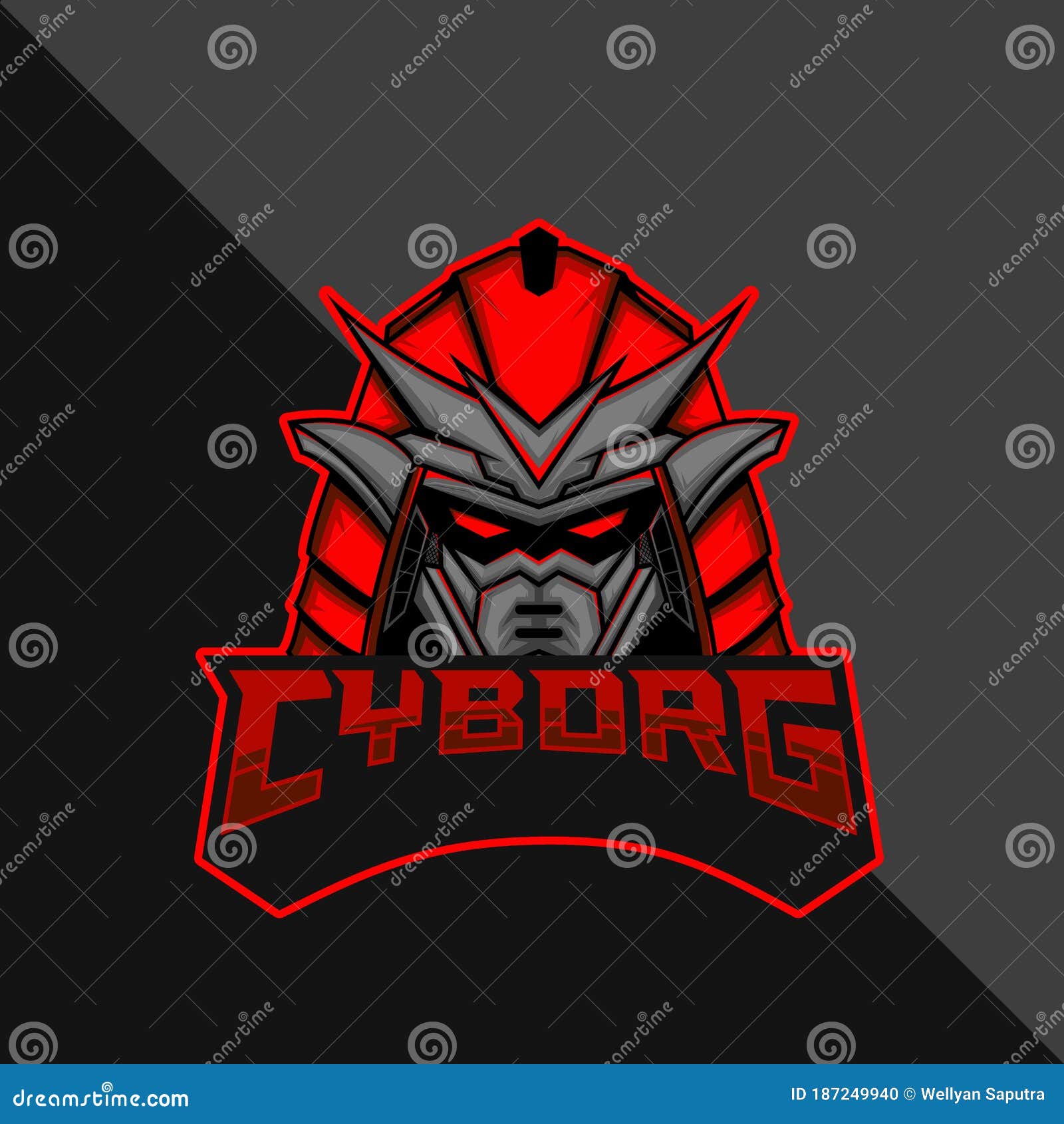 Cyborg Robot E-Sports Mascot Logo. Vector Illustration Stock Vector ...