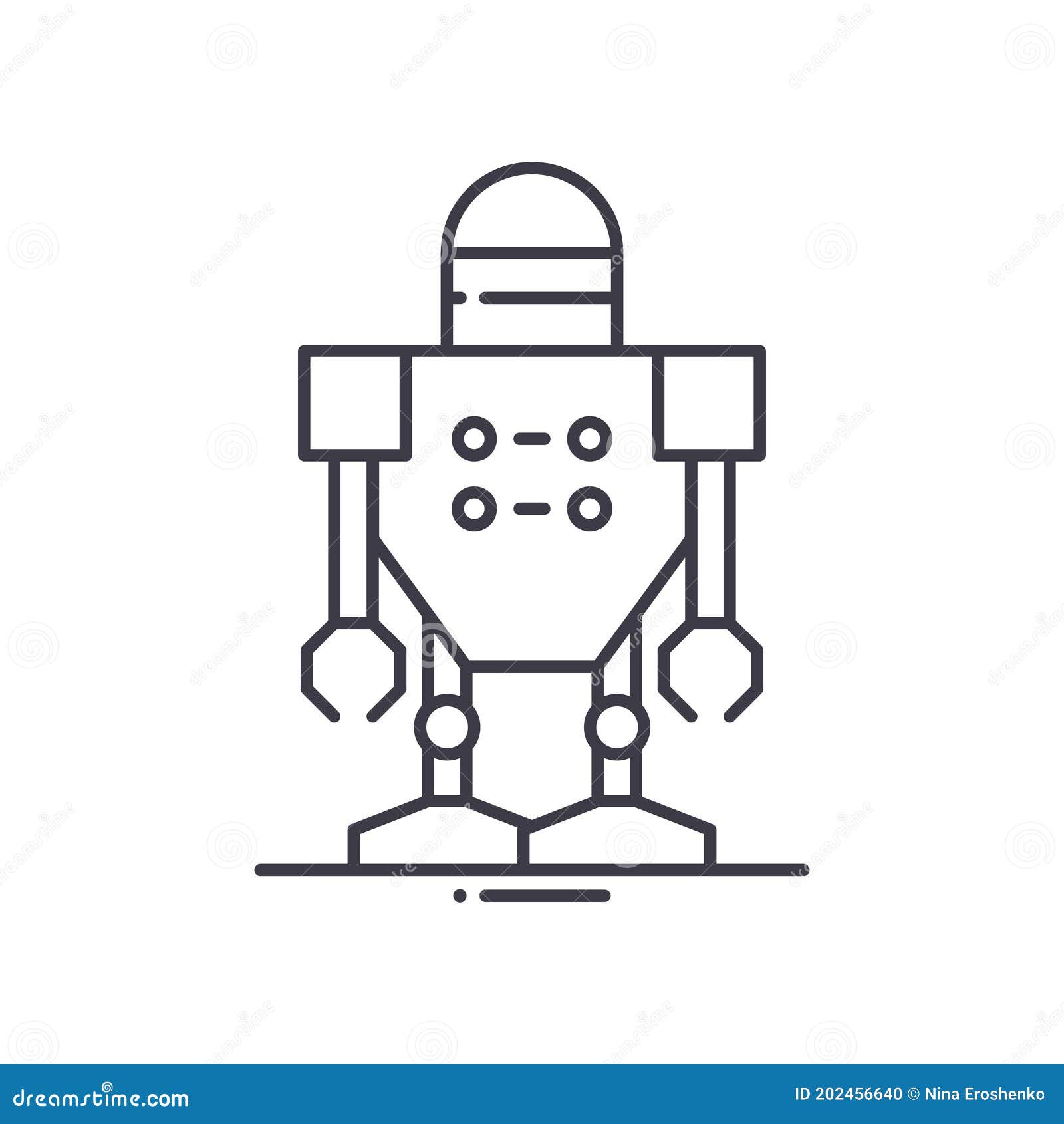 Cyborg Robot Icon, Linear Isolated Illustration, Thin Line Vector, Web ...