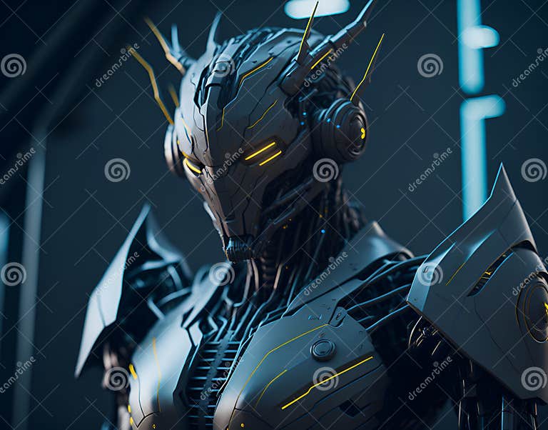 Cyborg Robot Illustration Made of Metal and Plastic. Illustrations and ...