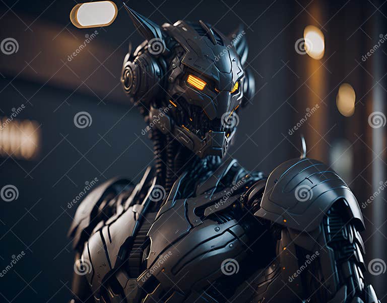 Cyborg Robot Illustration Made of Metal and Plastic. Illustrations and ...