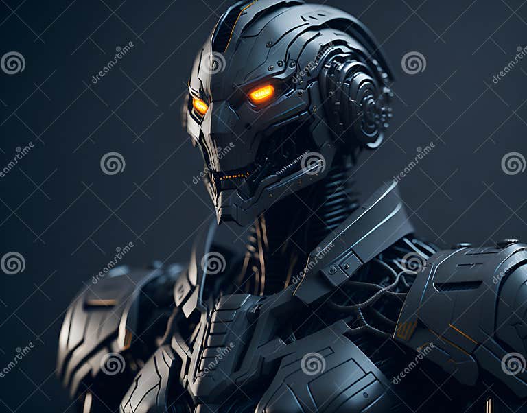 Cyborg Robot Illustration Made of Metal and Plastic. Illustrations and ...