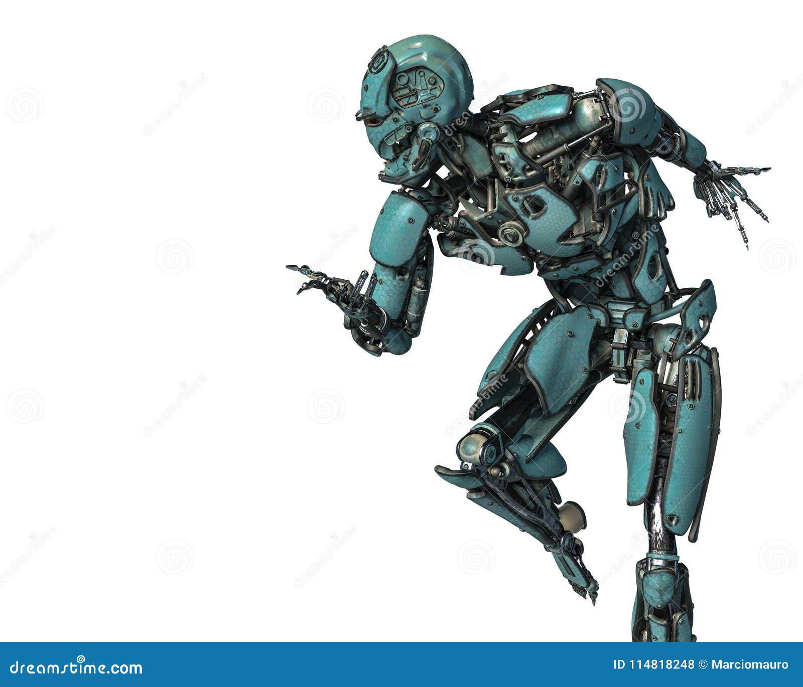 Cyborg robot in a mission stock illustration. Illustration of cyborg ...