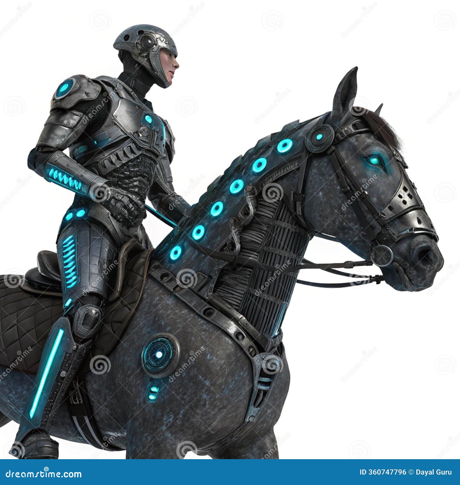 Robotic Horse And Craftsman In Stained Glass Window Stock Photo ...
