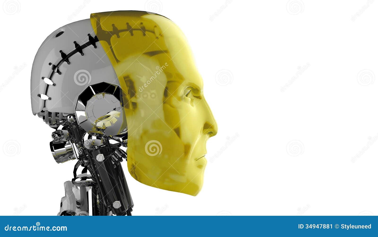 Cyborg or robot stock image. Image of face, head, side - 34947881