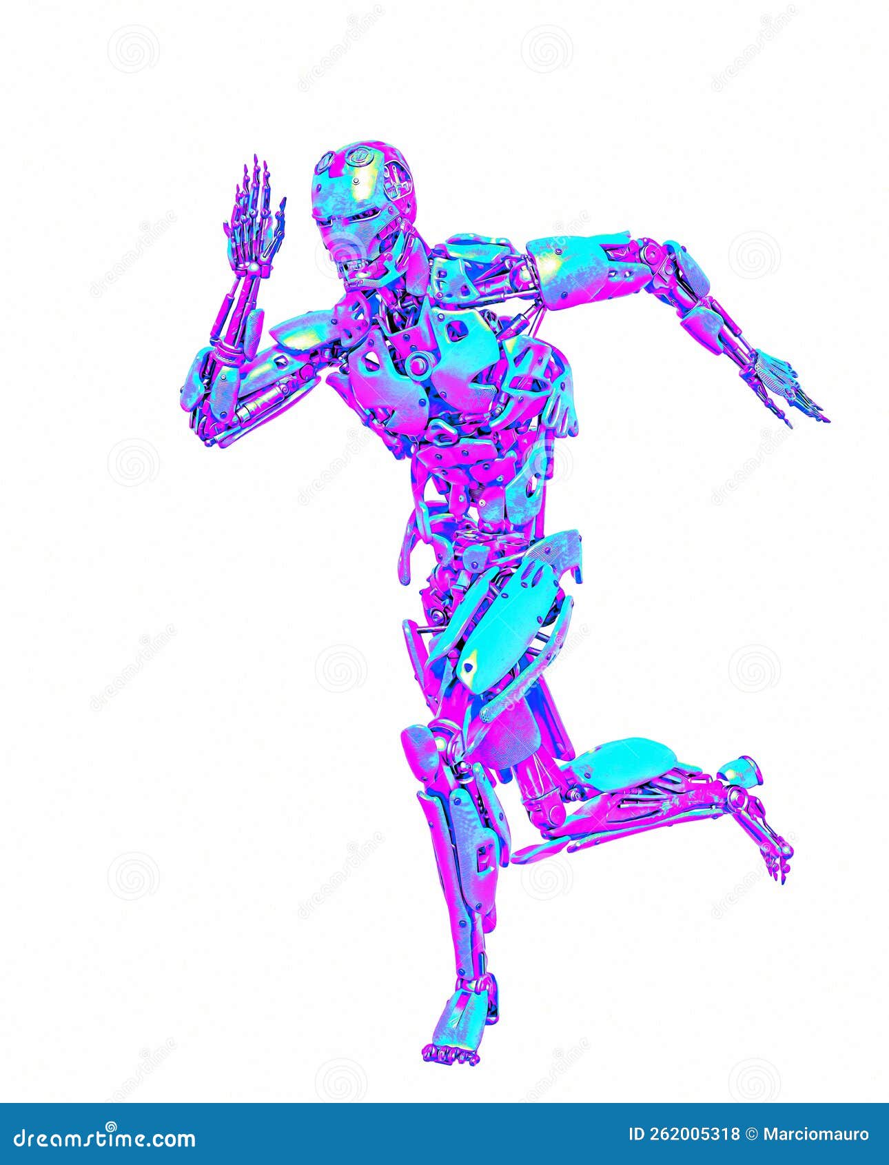 Cyborg running in action stock illustration. Illustration of cybernetic ...