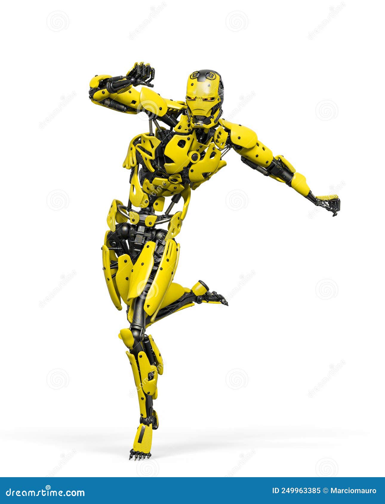 Cyborg is running stock illustration. Illustration of artificial ...