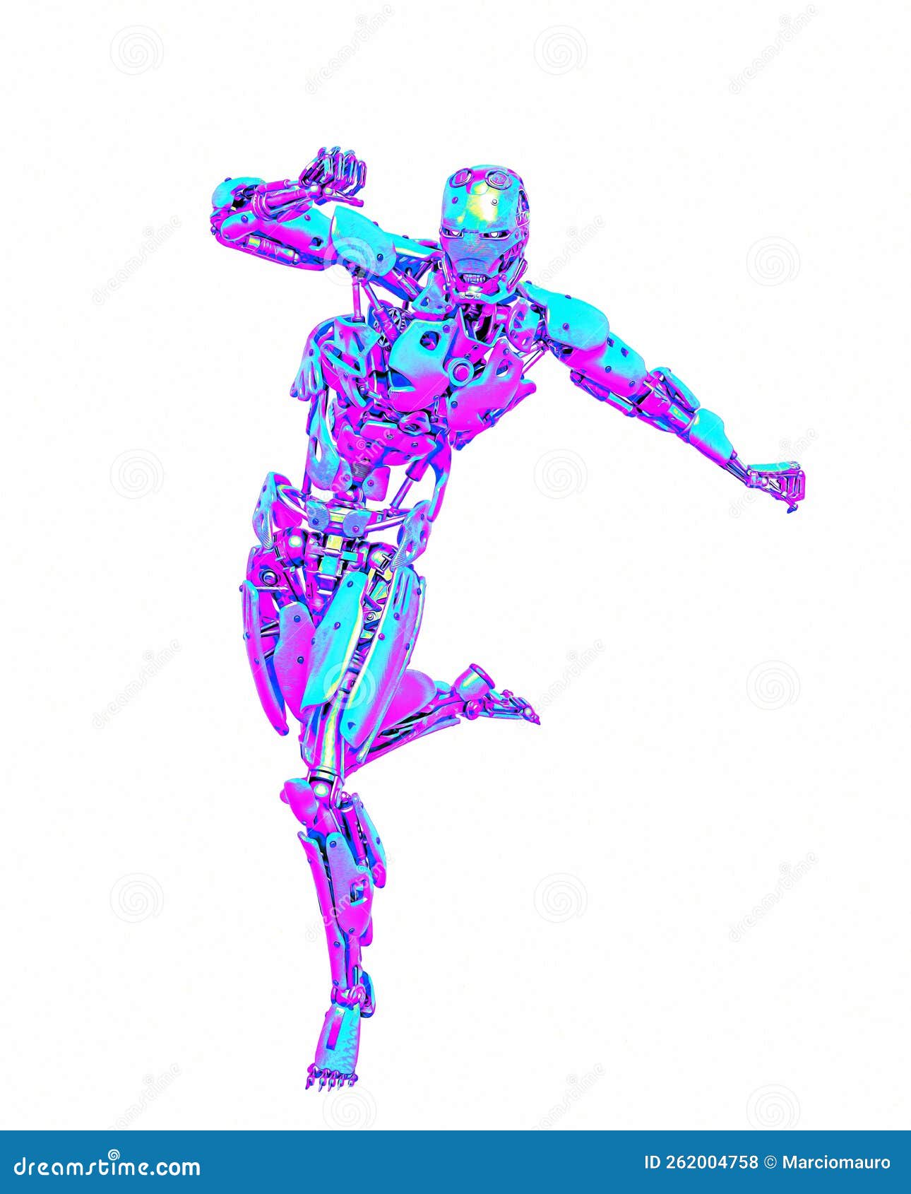 Cyborg is running stock illustration. Illustration of fantasy - 262004758