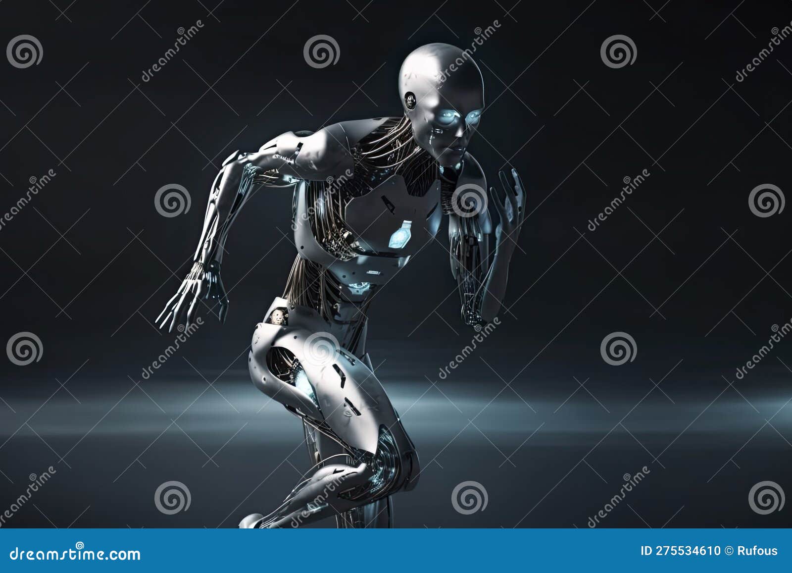 Cyborg Running Fast, Artificial Intelligence Robot, Future Technology ...