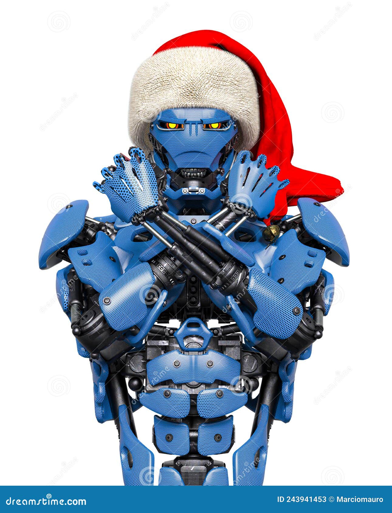 Cyborg is the Santa and Also Ready for Xmas Stock Illustration ...