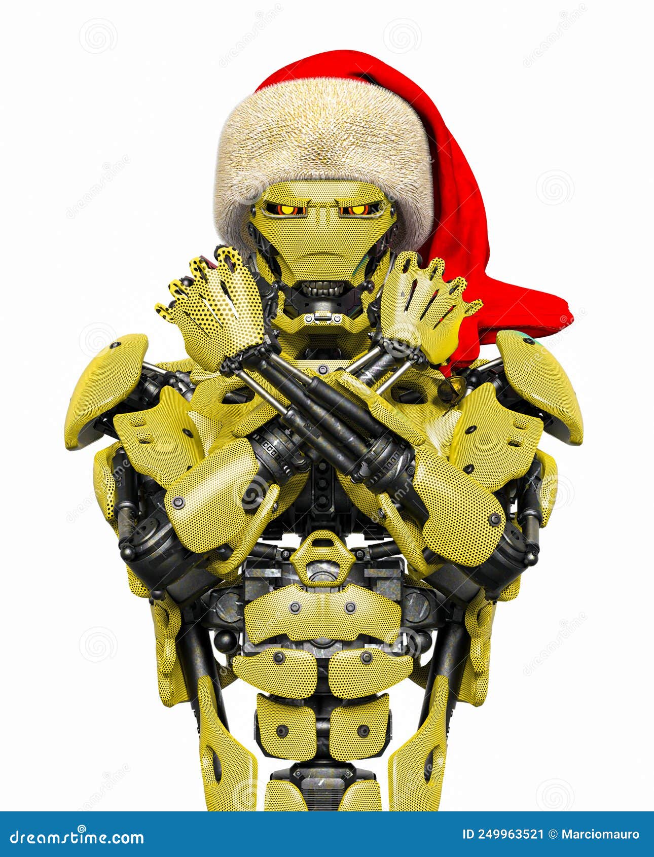 Cyborg is the Santa and Also Ready for Xmas Stock Illustration ...
