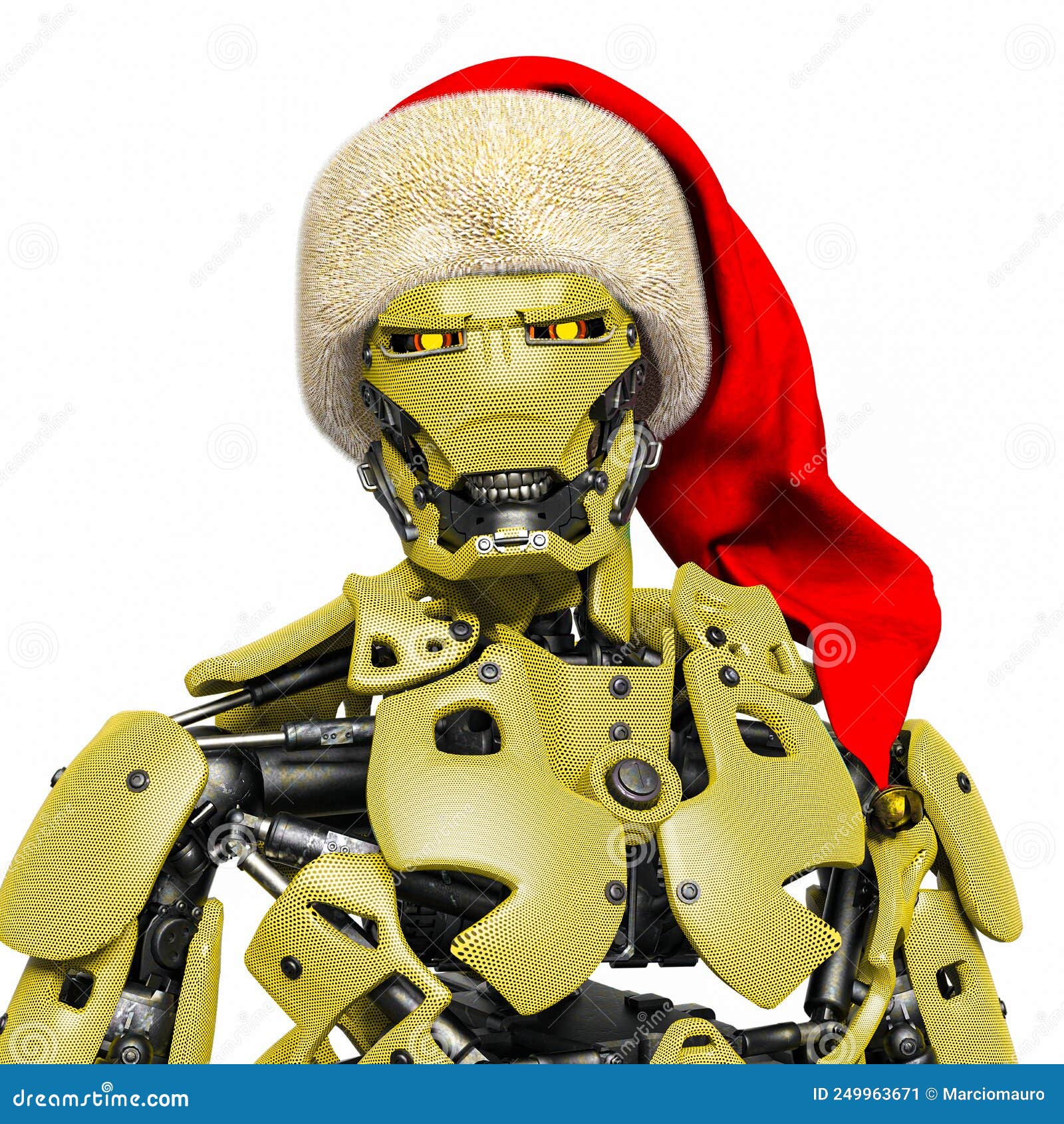 Cyborg is the Santa this Time Stock Illustration - Illustration of ...