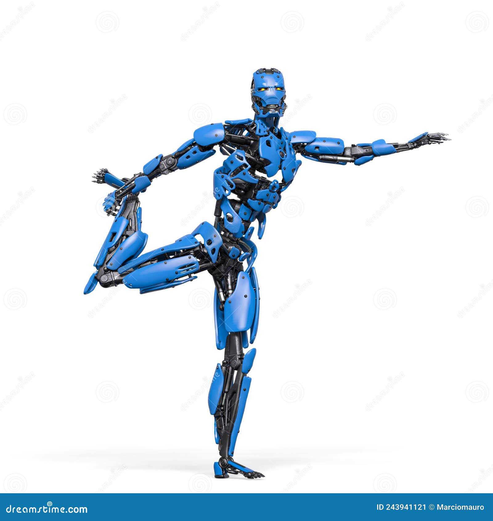 Cyborg in Stretching before the Gym Stock Illustration - Illustration ...