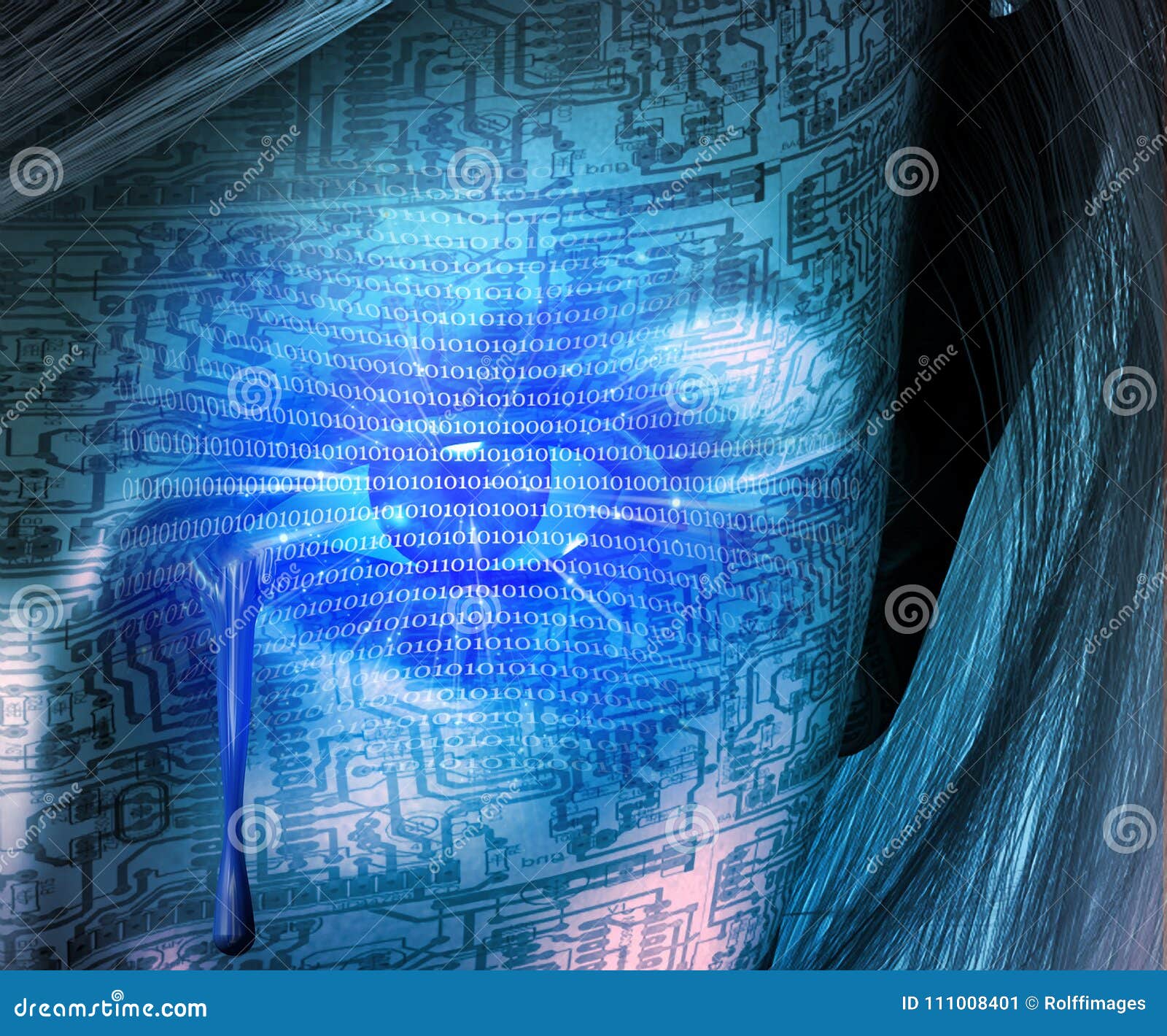 Cyborg Tears stock illustration. Illustration of artistic - 111008401