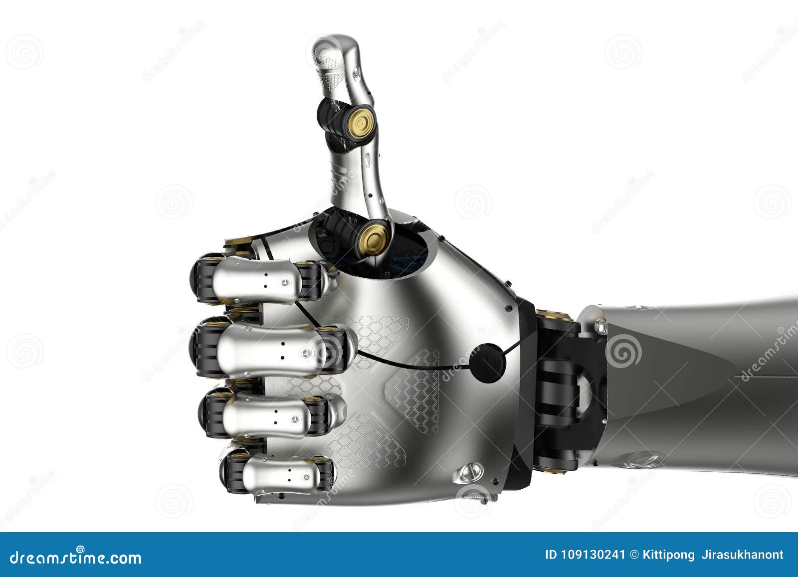 Cyborg thumb up stock illustration. Illustration of android - 109130241