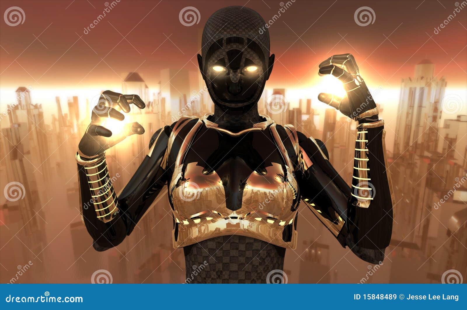 Cyborg warrior stock illustration. Illustration of technology - 15848489