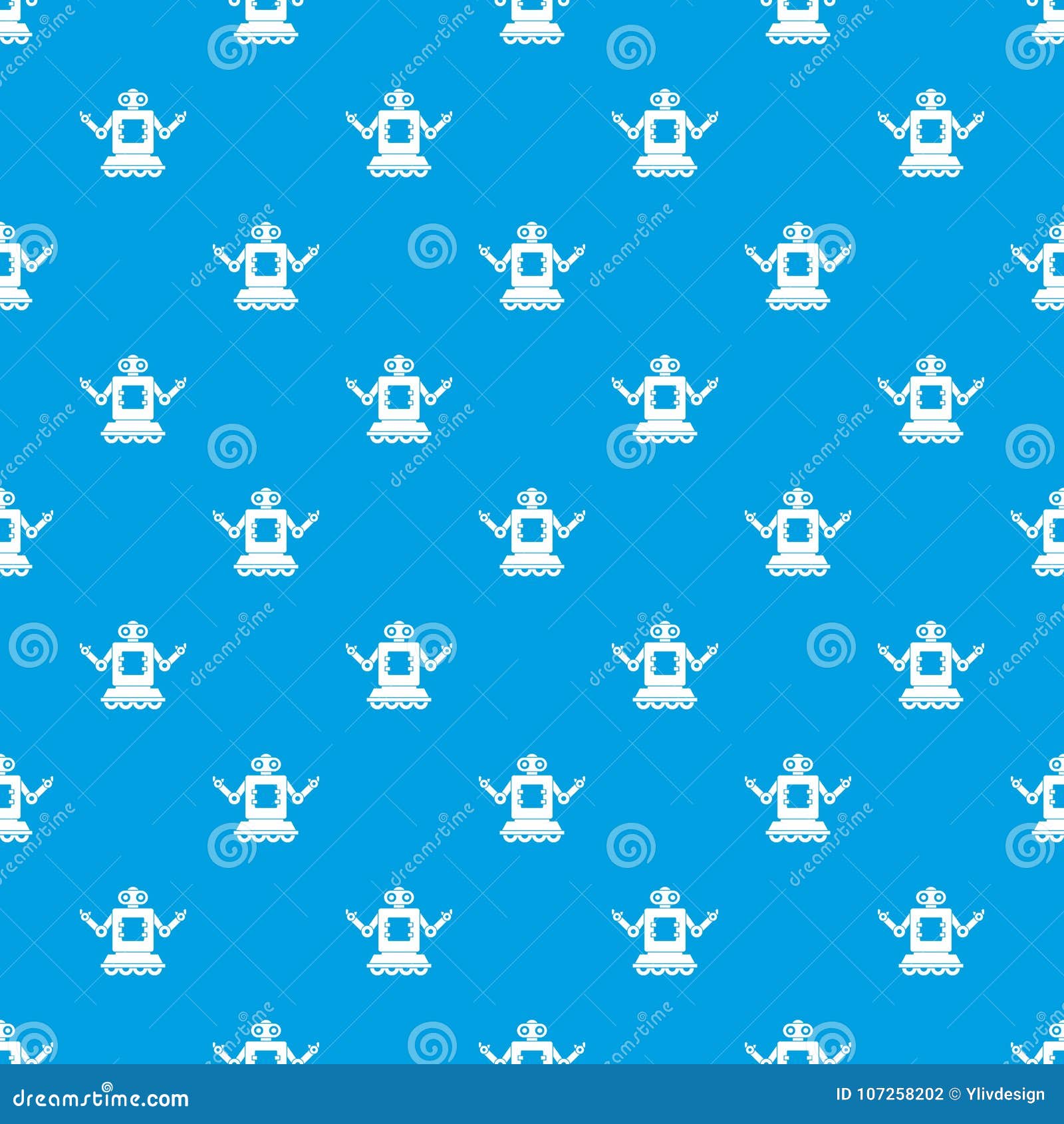 Cyborg on Wheels Pattern Seamless Blue Stock Vector - Illustration of ...