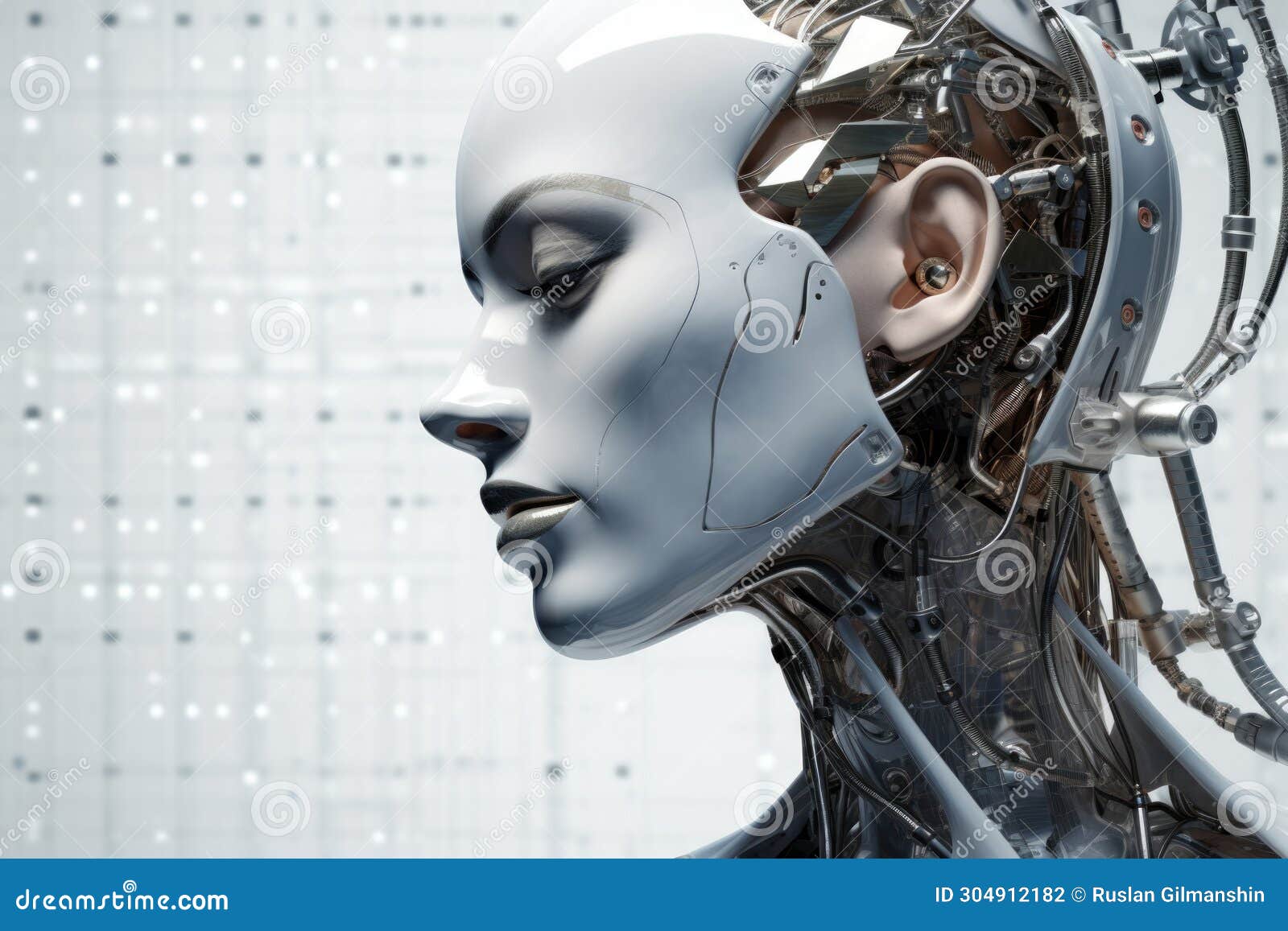 Cyborg Woman, Abstract Science and Technology Backgrounds Stock Photo ...
