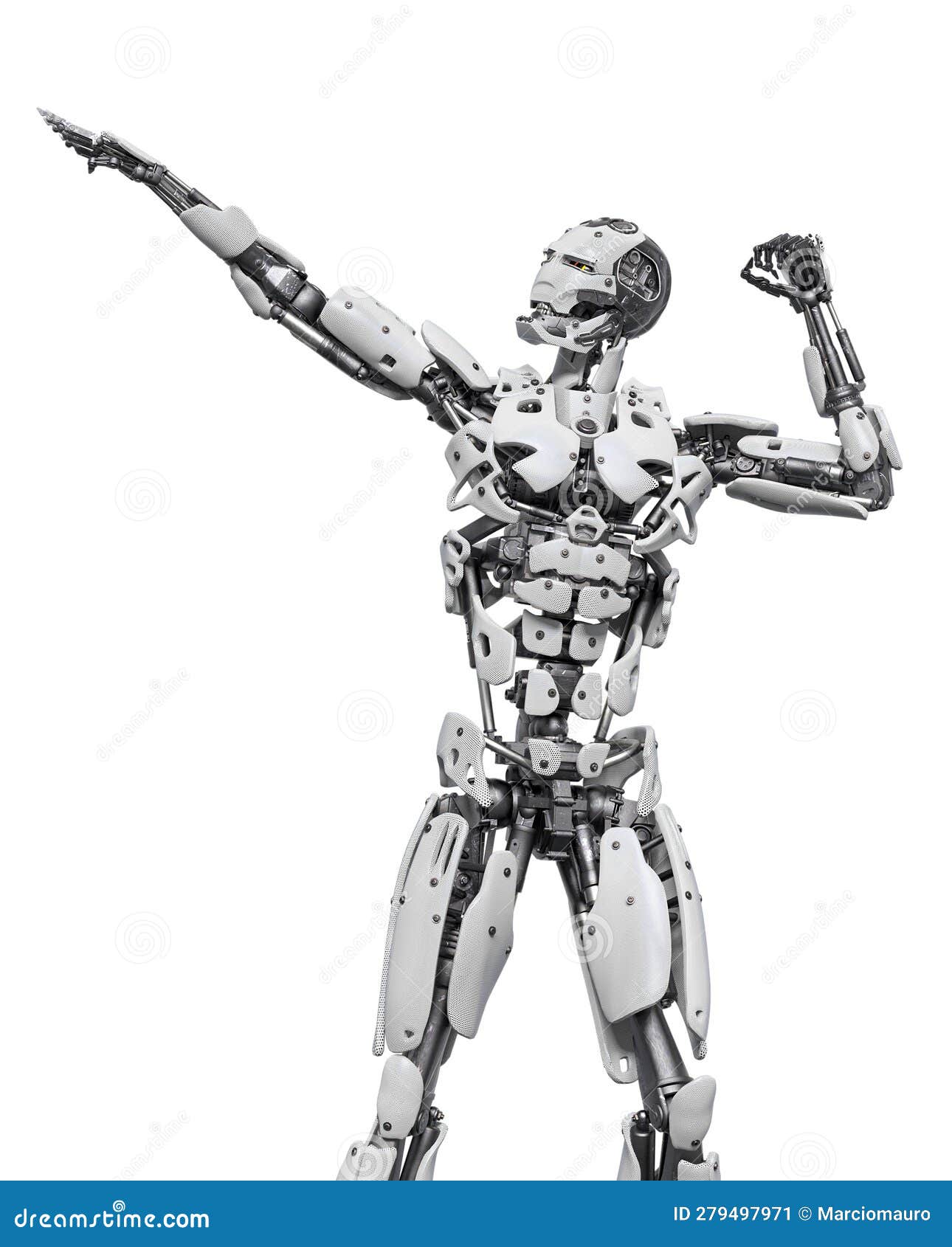 Cyborg won the battle stock illustration. Illustration of modern ...