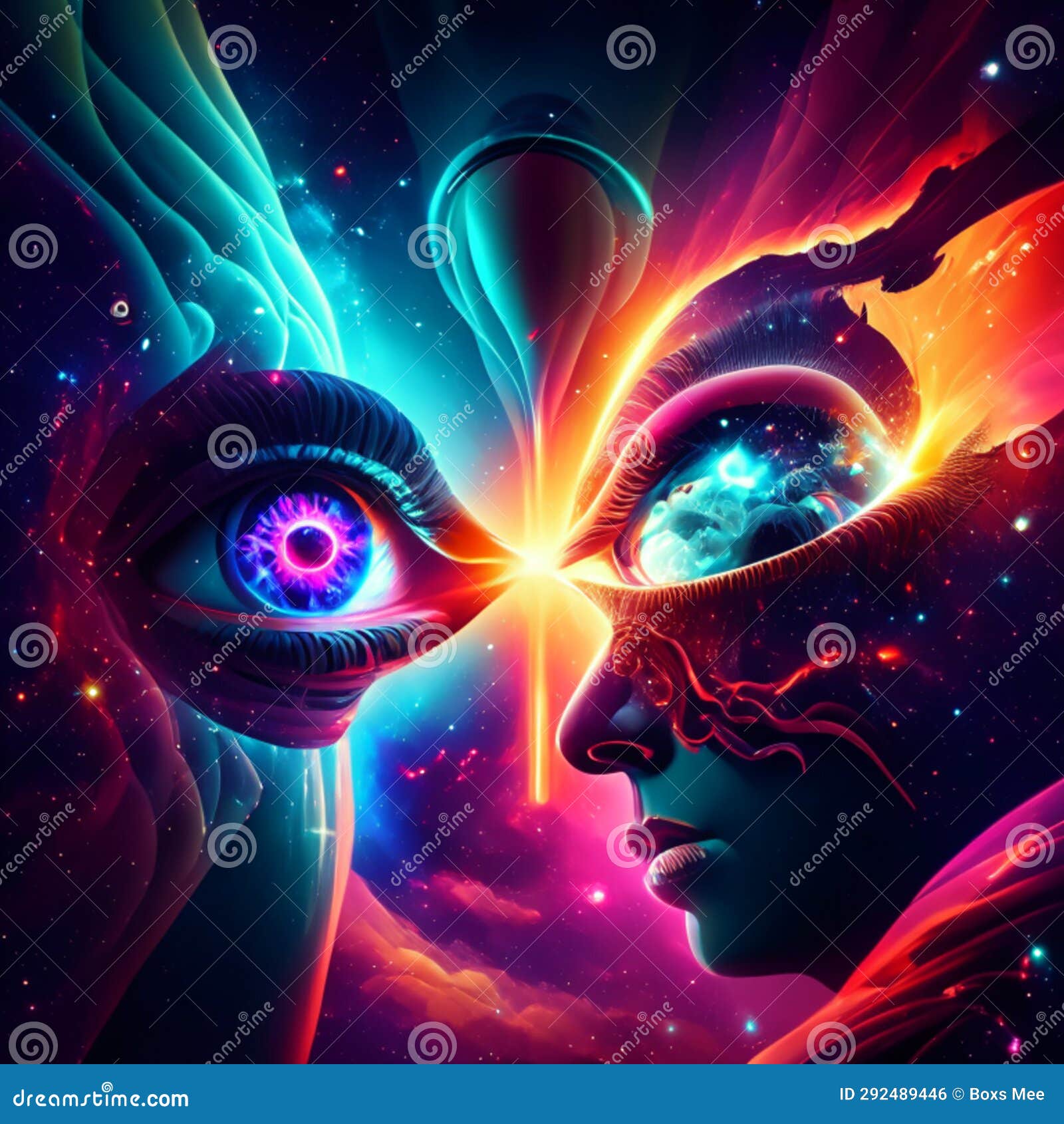 Cyborgs Eye in Space. Artificial Intelligence Concept Stock ...