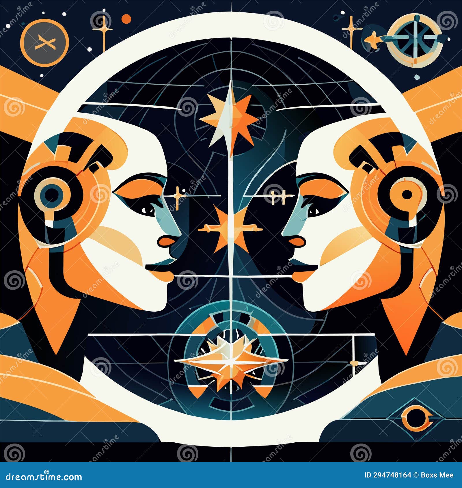 Vector Set Of Esoterical Elements And Symbols. Line Art Magical Objects ...