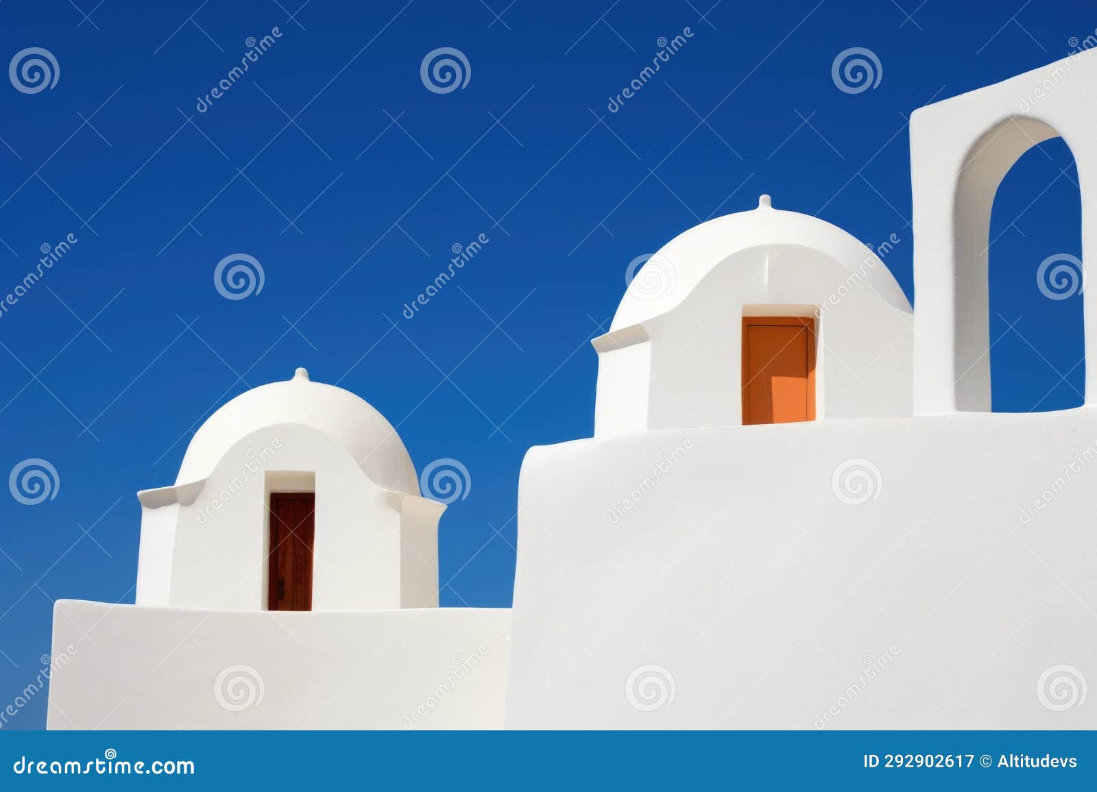 Cycladic Architecture Against A Blue Sky Stock Image | CartoonDealer ...