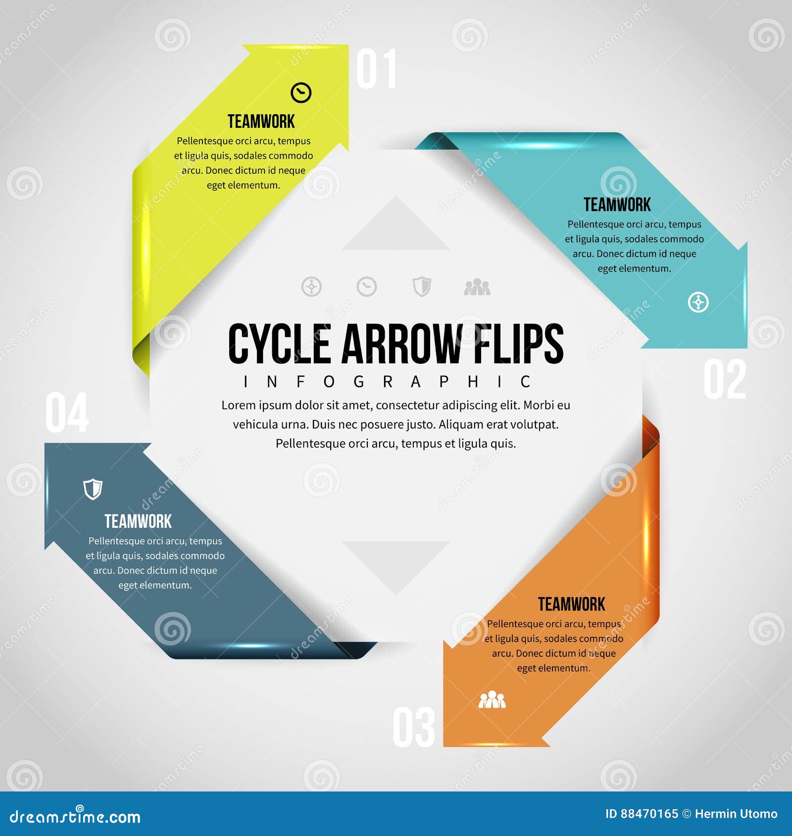 Cycle Arrow Flips Infographic Stock Vector - Illustration of modern ...