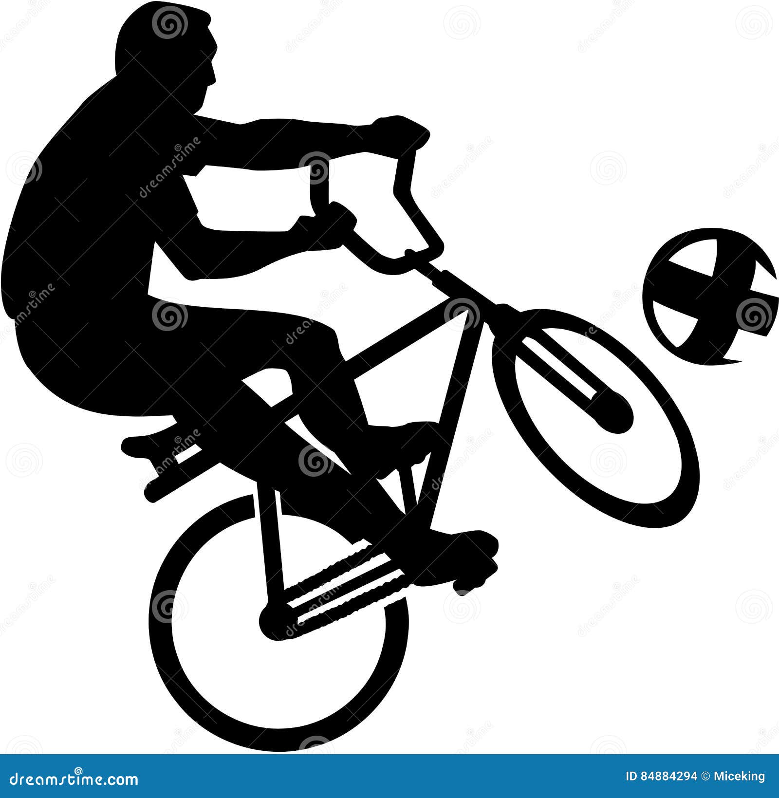 Cycle ball player on bike stock vector. Illustration of ball - 84884294