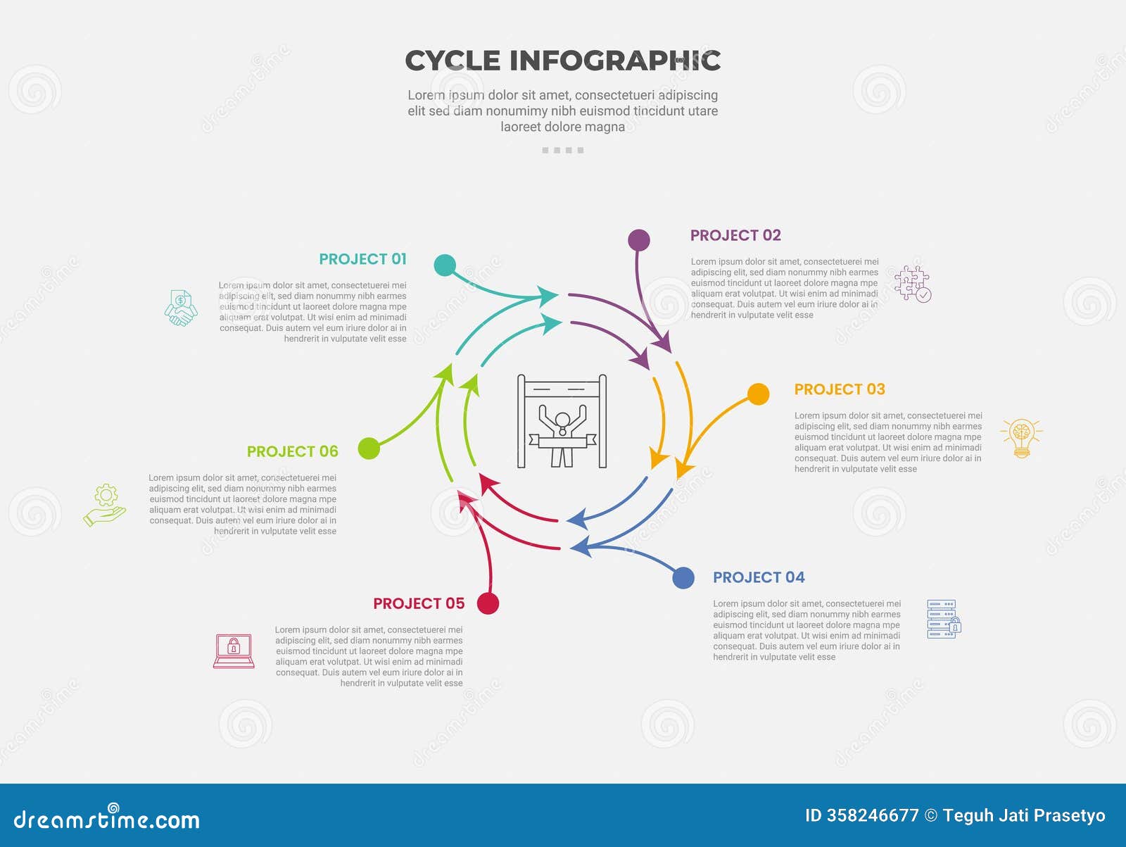 Cycle Base Infographic Outline Style With 4 Point Template With ...