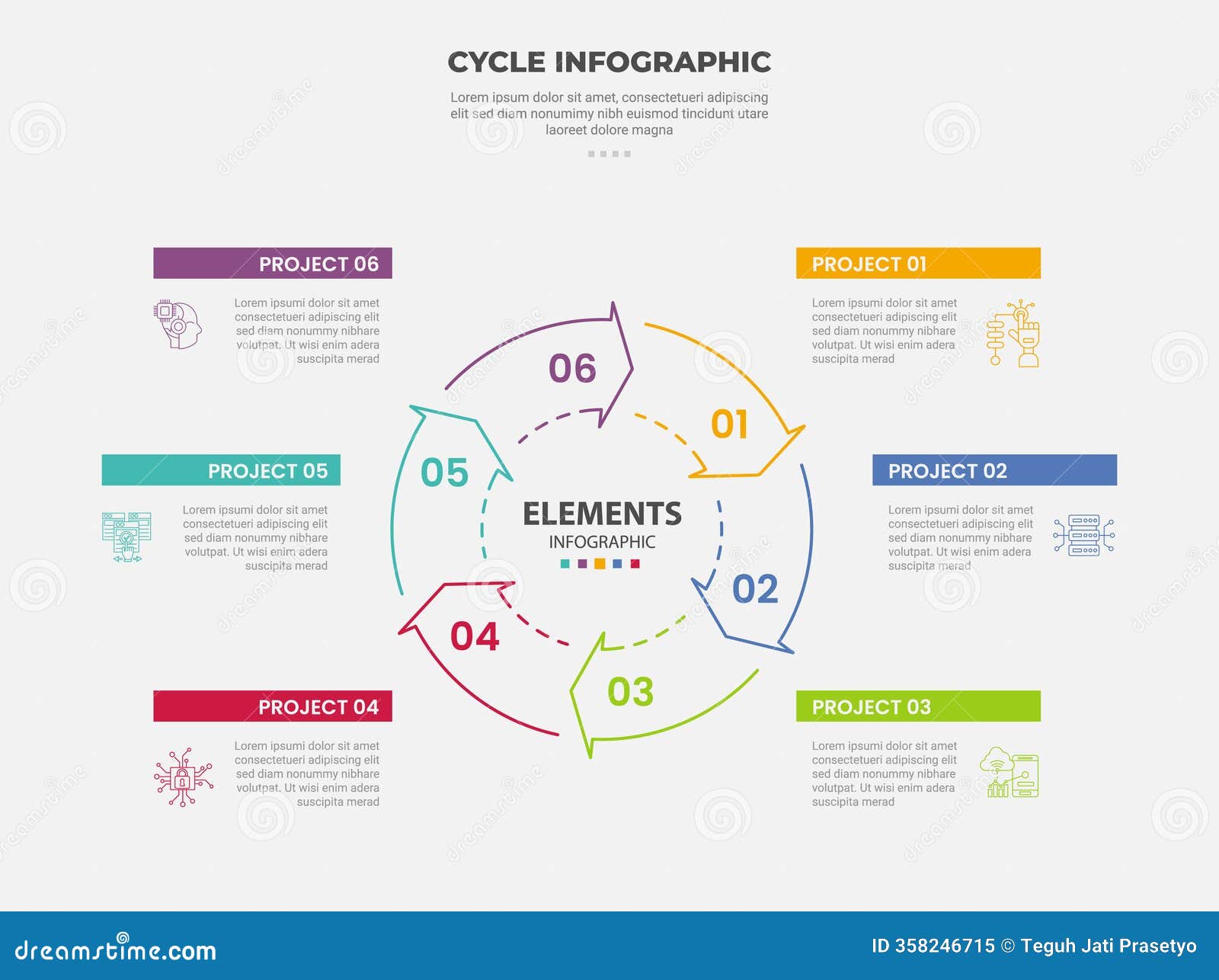 Cycle Base Infographic Outline Style With 4 Point Template With ...