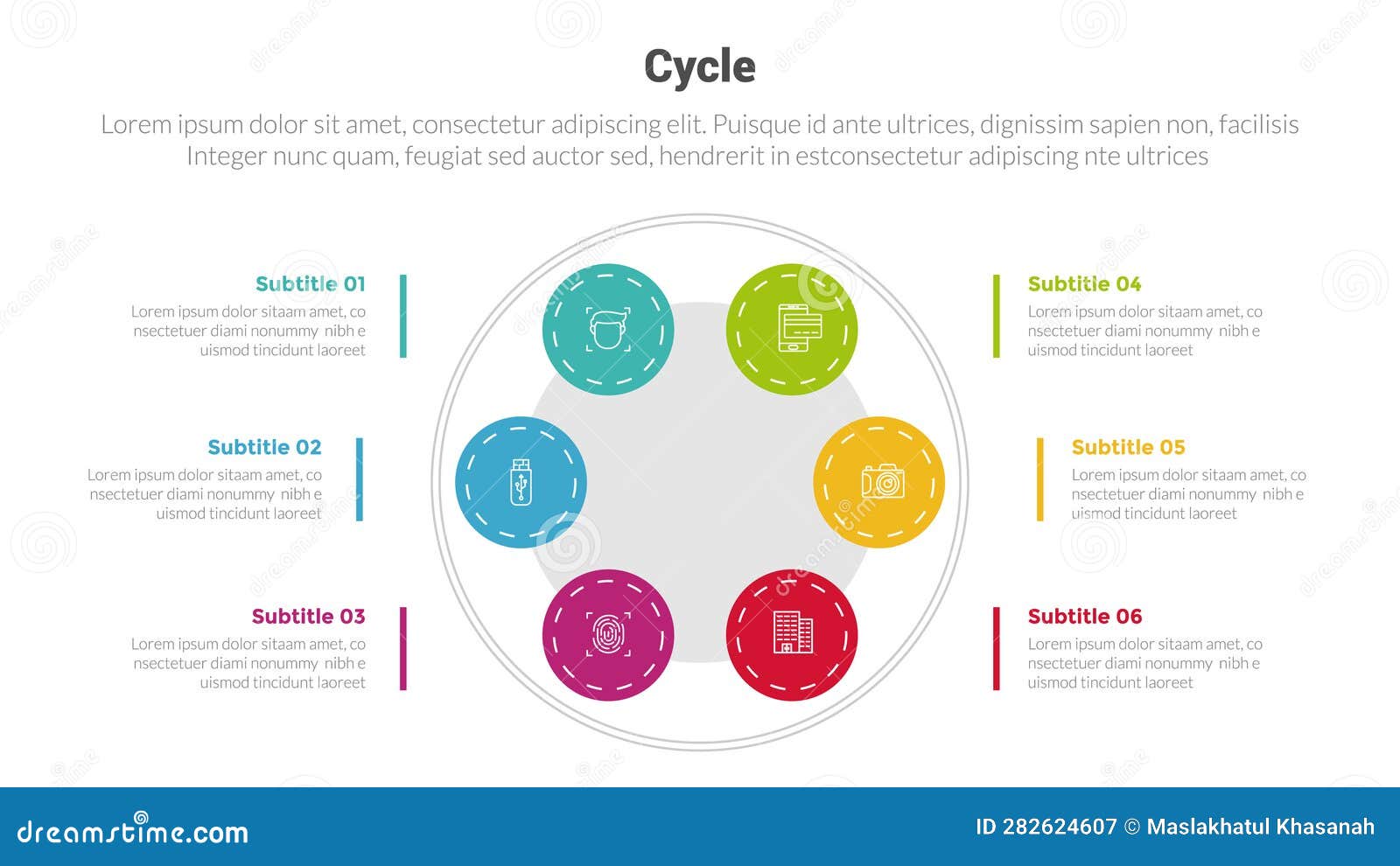 Cycle or Cycles Stage Infographics Template Diagram with Circular ...