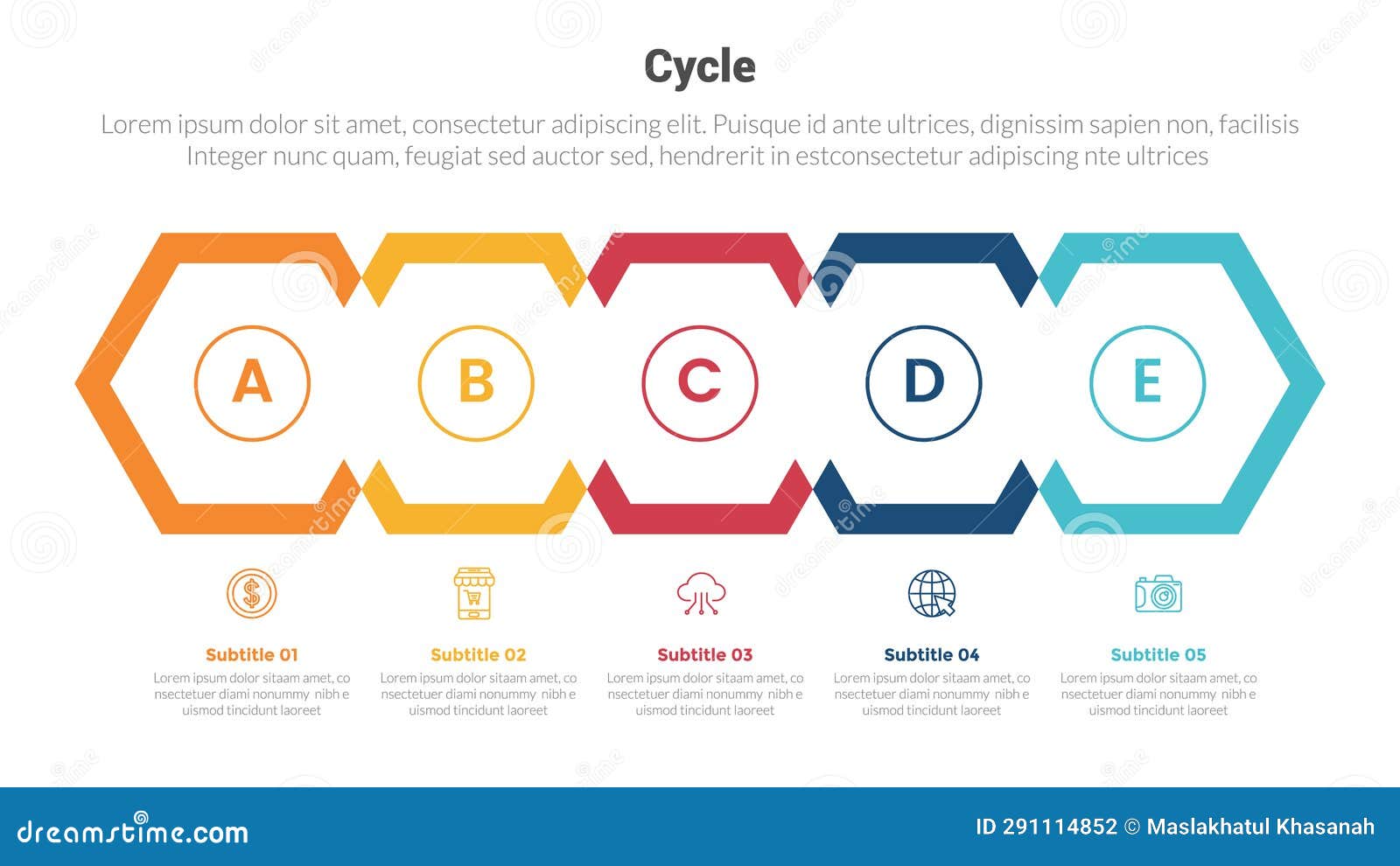 Cycle or Cycles Stage Infographics Template Diagram with Joined ...