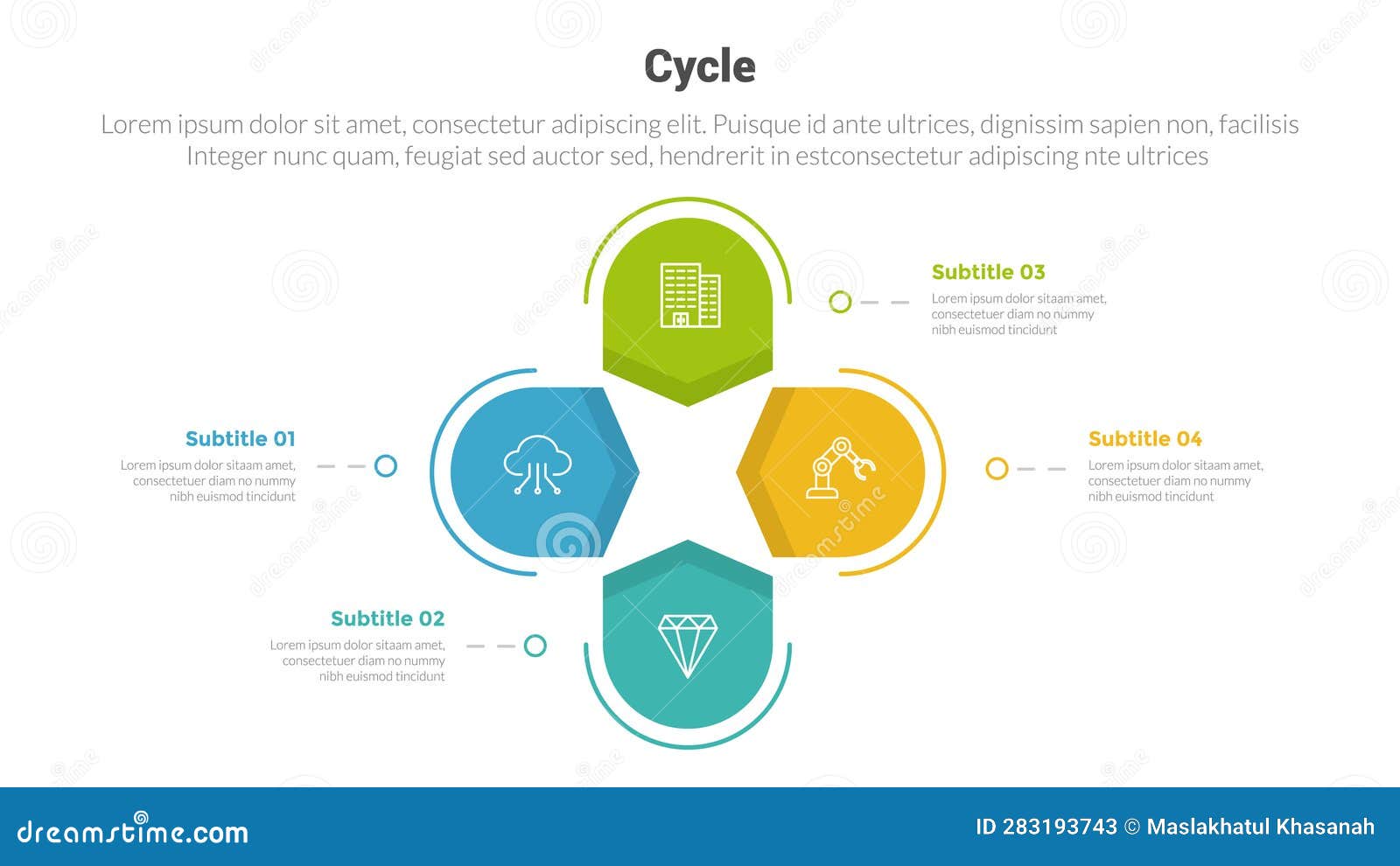 Cycle or Cycles Stage Infographics Template Diagram with Round Cut ...