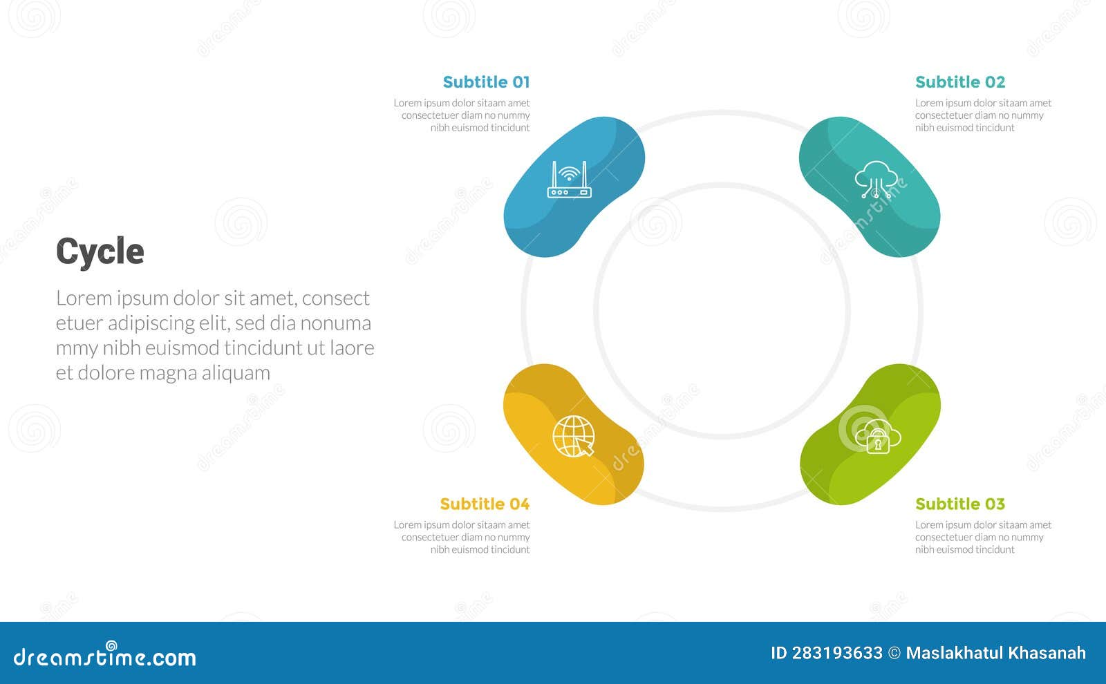 Cycle or Cycles Stage Infographics Template Diagram with Round or ...