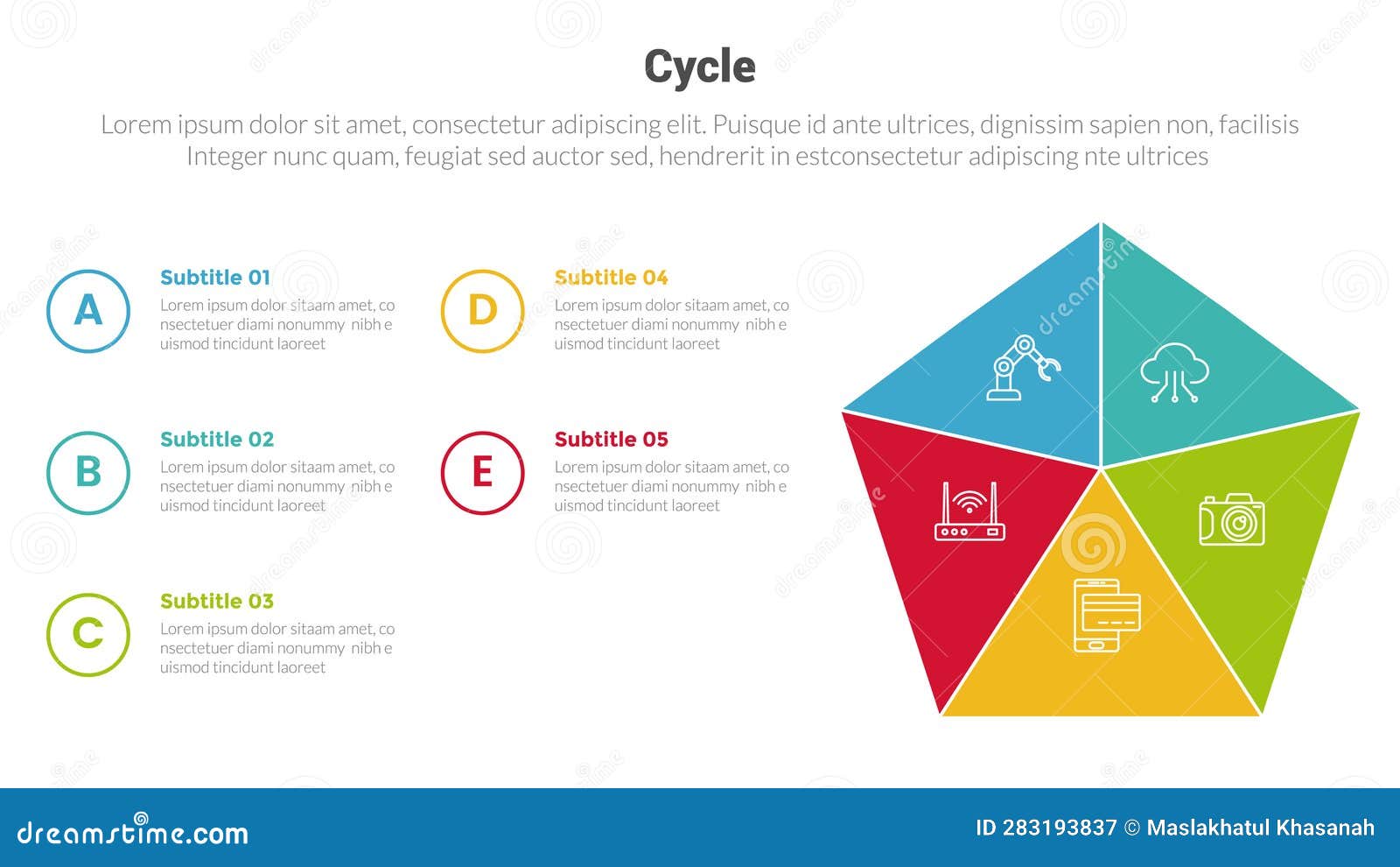 Cycle or Cycles Stage Infographics Template Diagram with Triangle Arrow ...