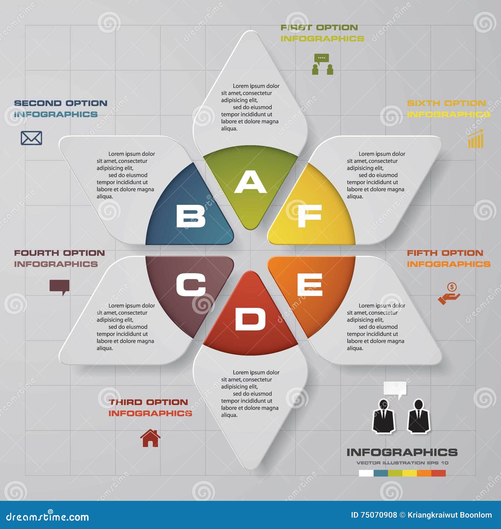 Cycle Design Template and Business Concept with 6 Options, Parts, Steps ...