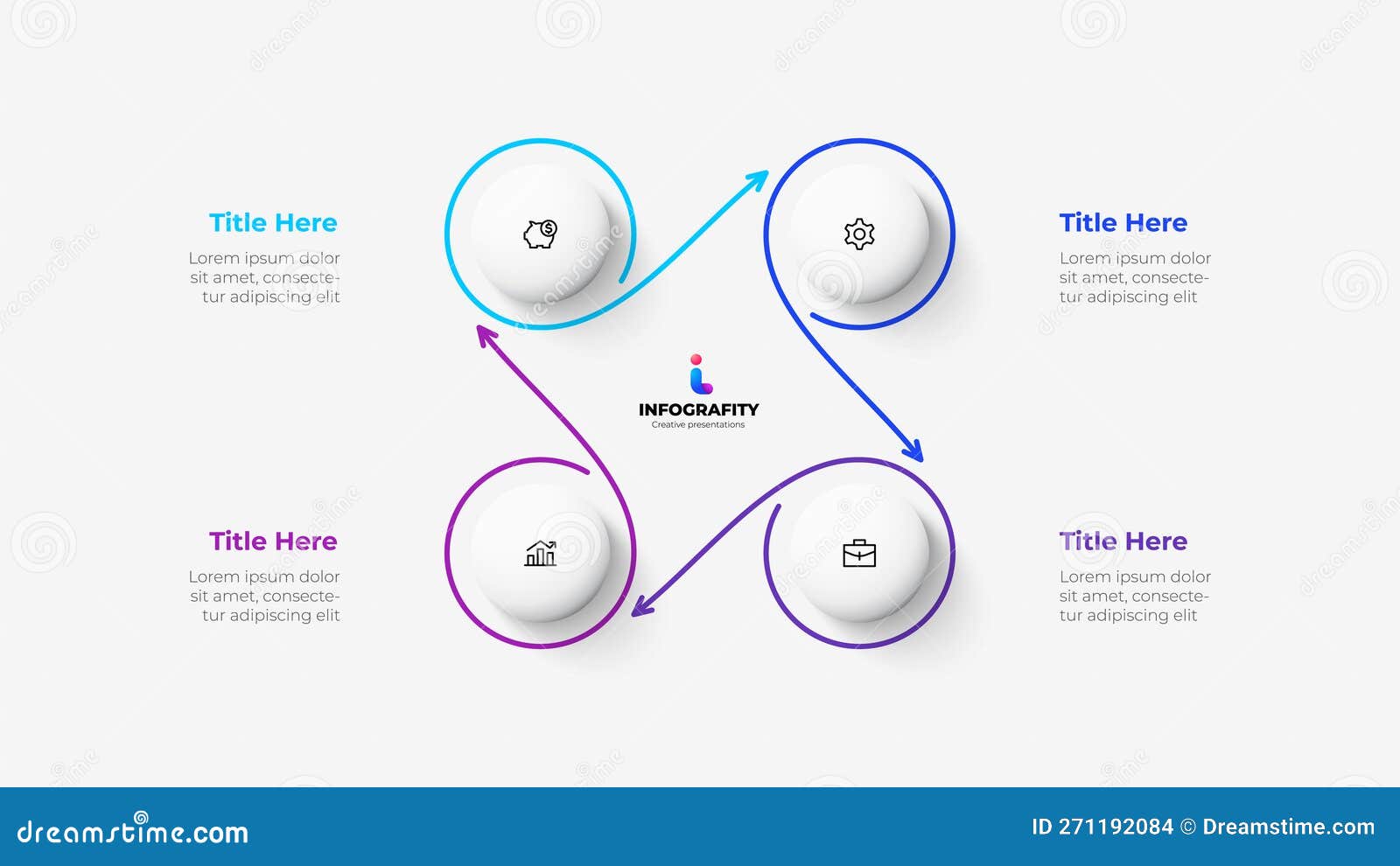 Cycle Diagram with 4 Options or Steps. Infographic Template Stock ...